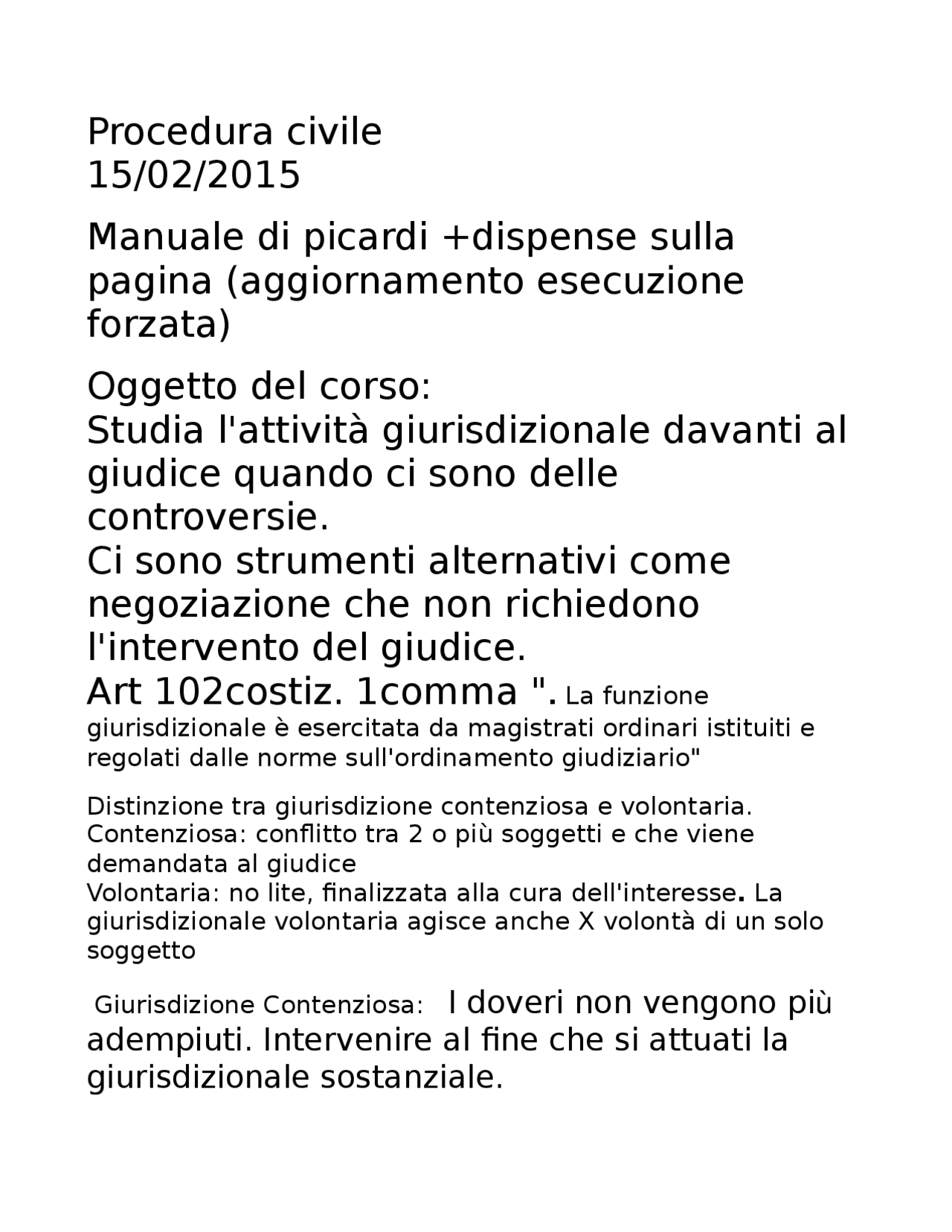 Procedura Civile 1 Notes De Procédure Civile Docsity