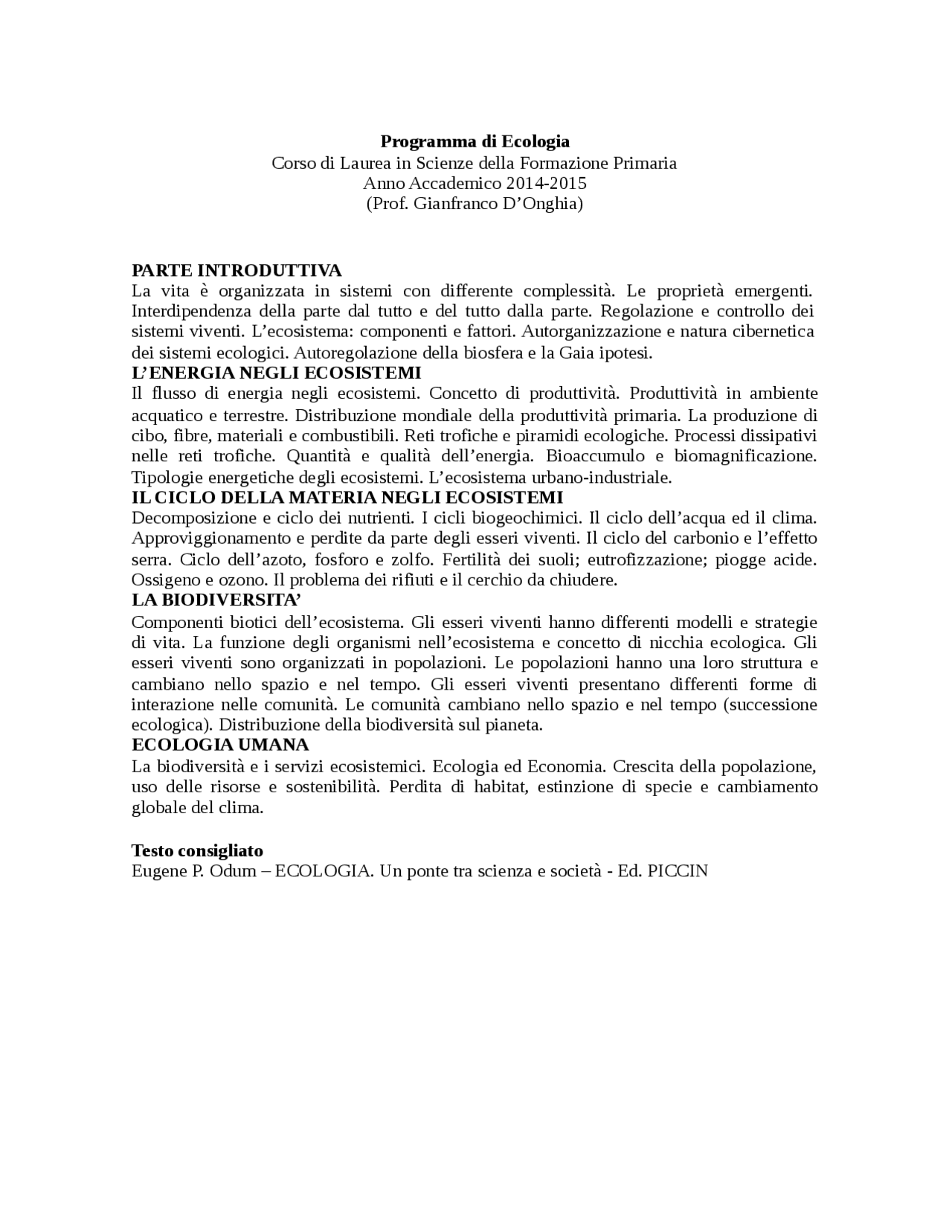 Progecologia Docsity