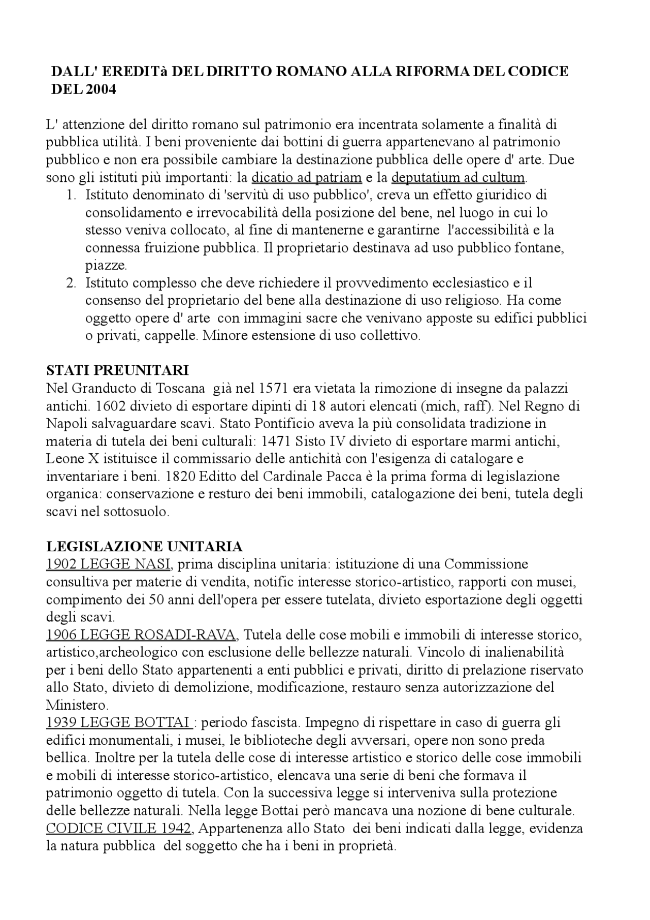 Riassunto Elementi Di Diritto Dei Beni Culturali E Del Paesaggio Di