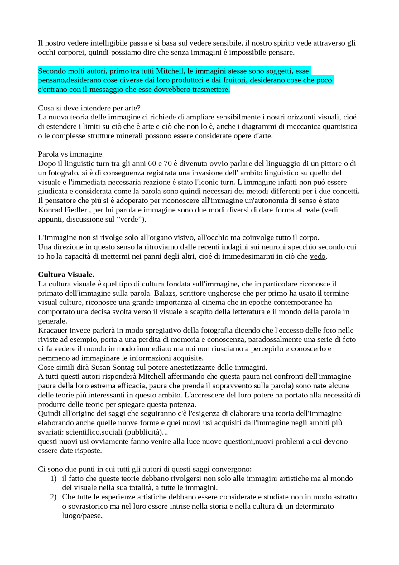 Teorie dell'immagine. Il dibattito contemporaneo - Docsity