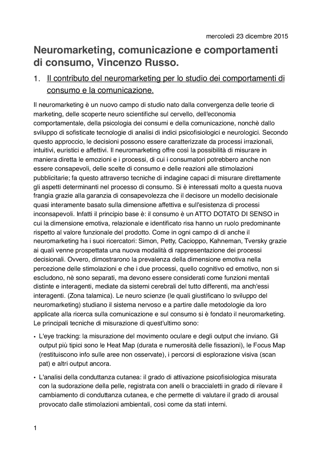 Neuromarketing Comunicazione E Comportamenti Di Consumo Docsity