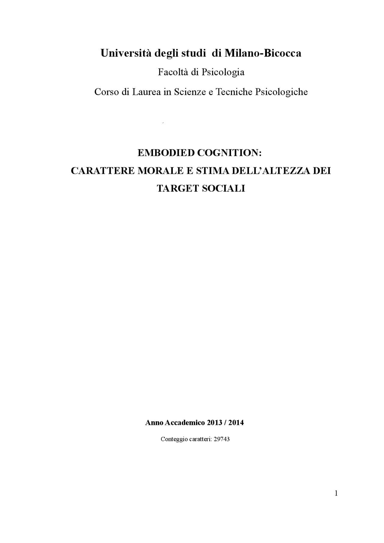 Embodied Cognition Docsity