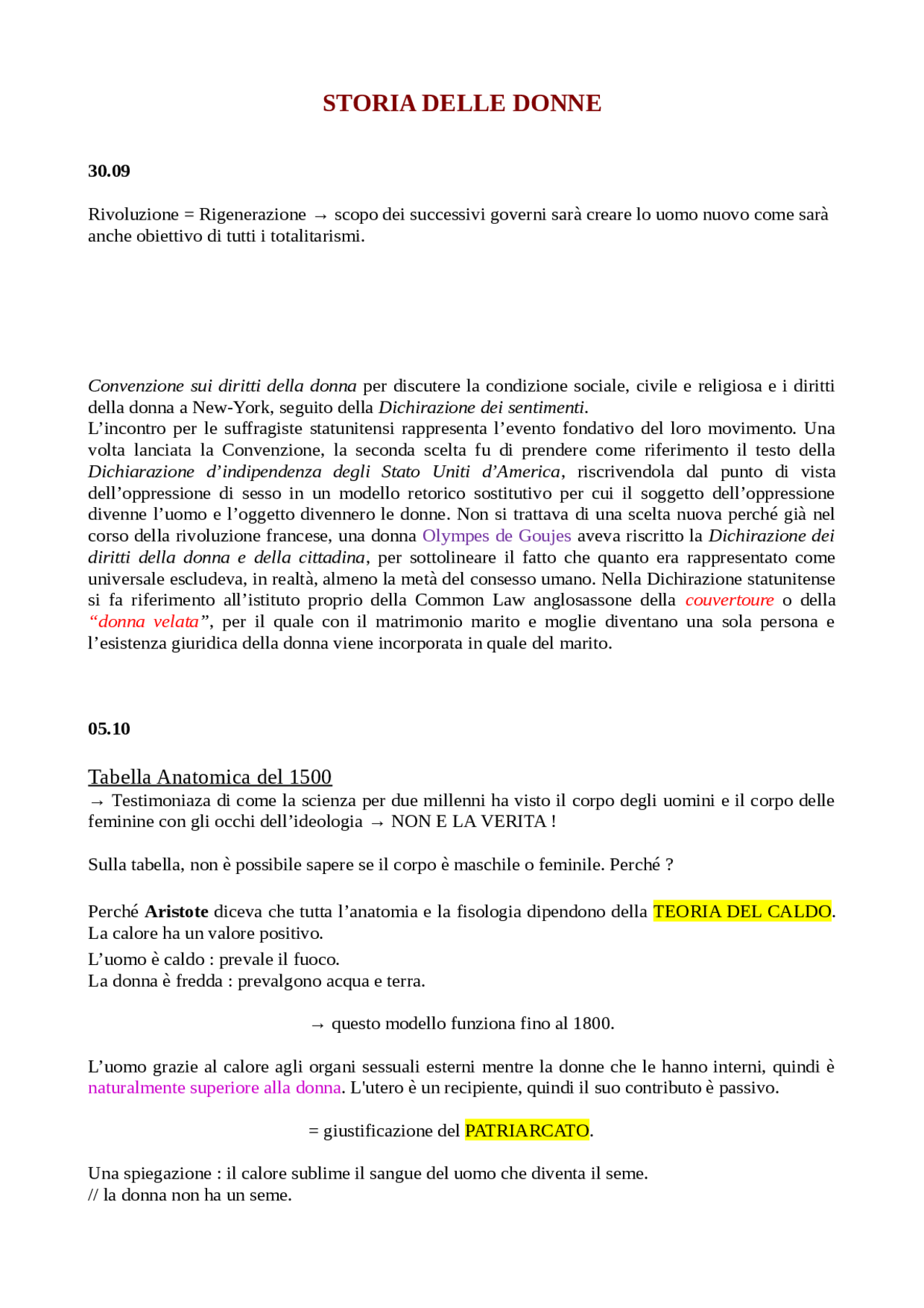 Storia Delle Donne Docsity