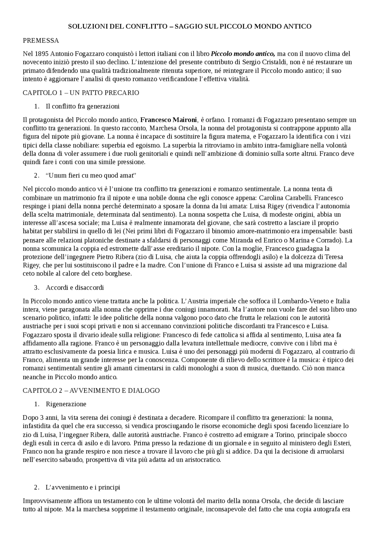 Soluzioni Del Conflitto Docsity