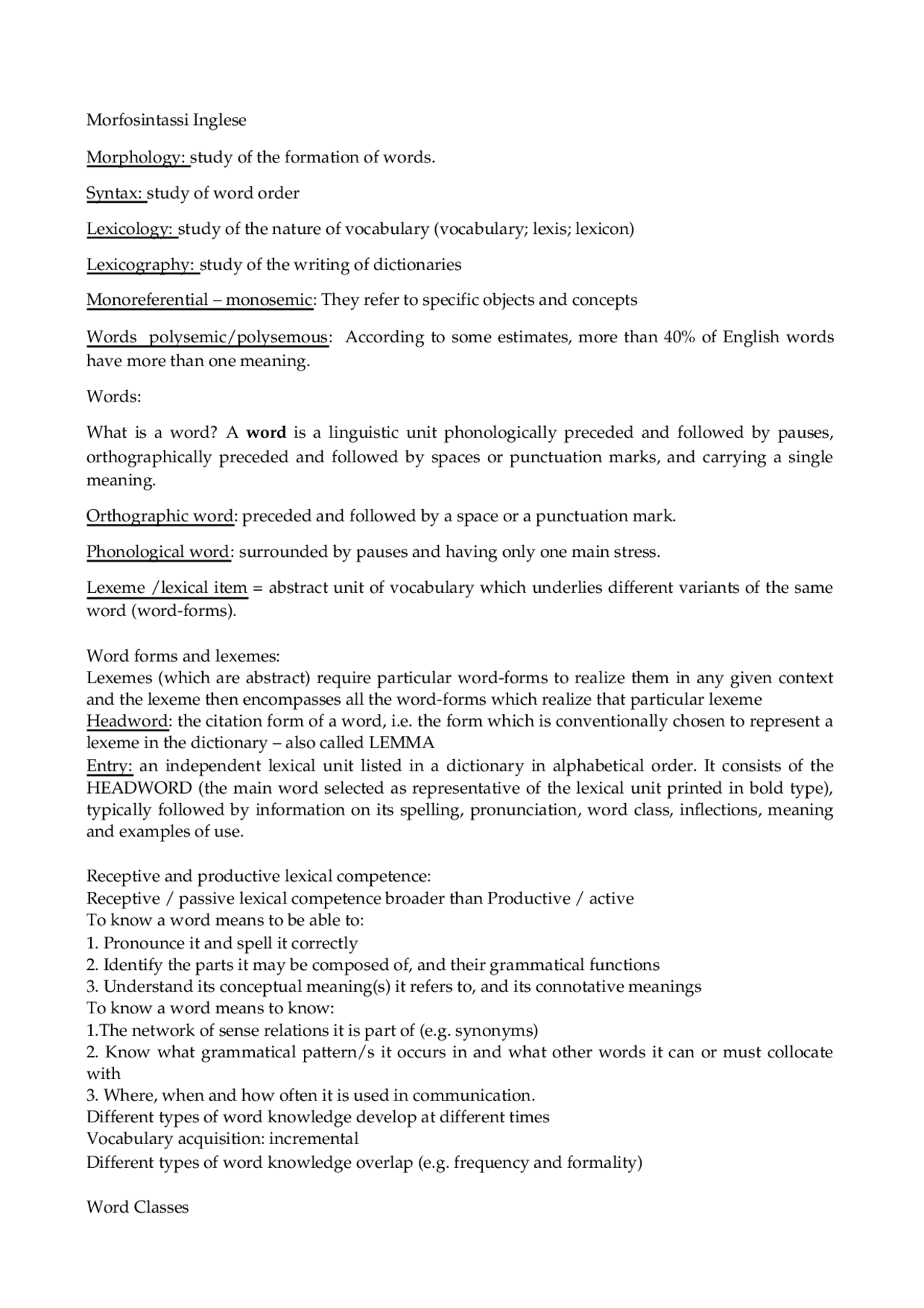 Riassunti morfosintassi (Cucchi Unicatt) - Docsity