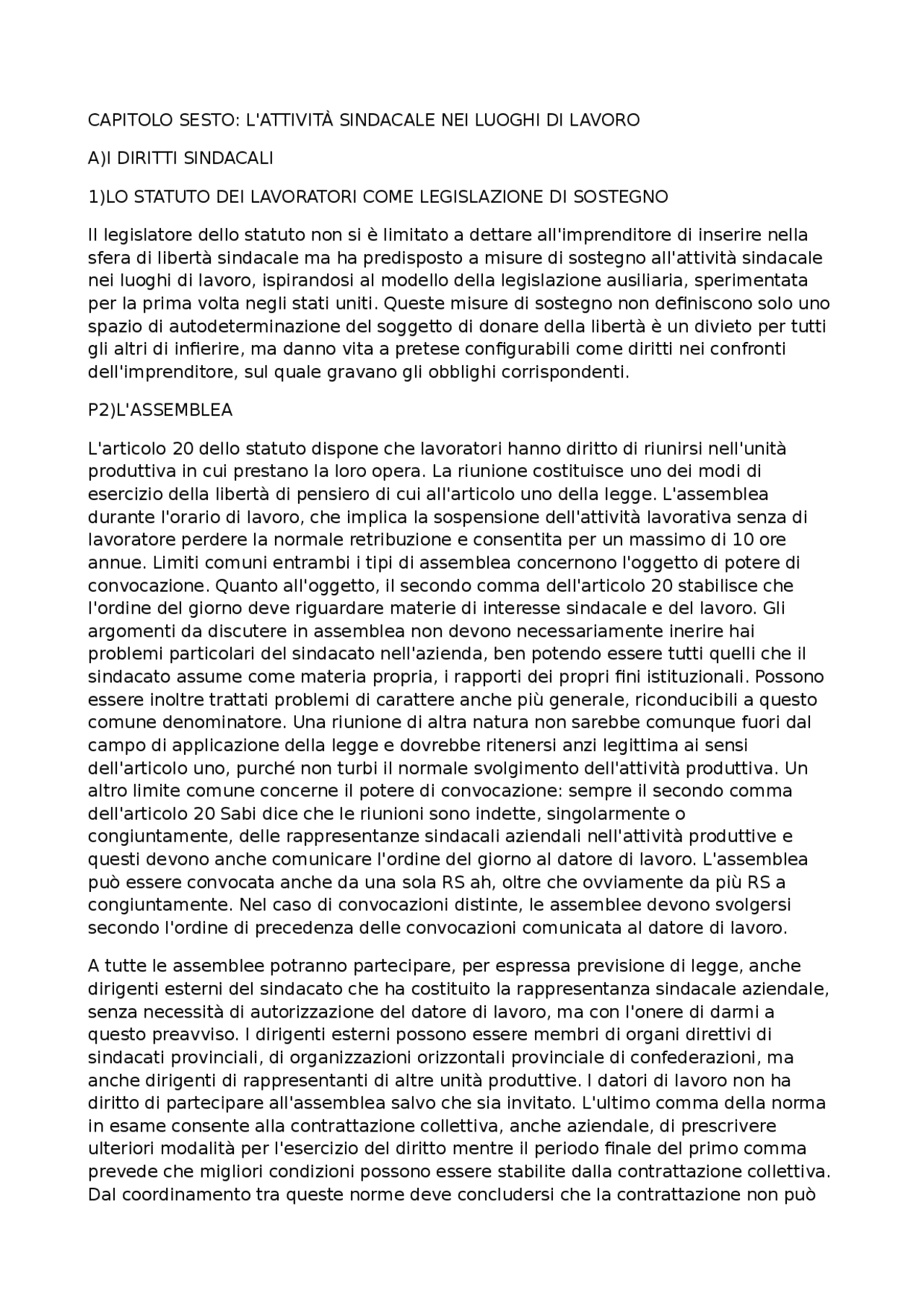 Manuale Di Diritto Sindacale Giugni Docsity