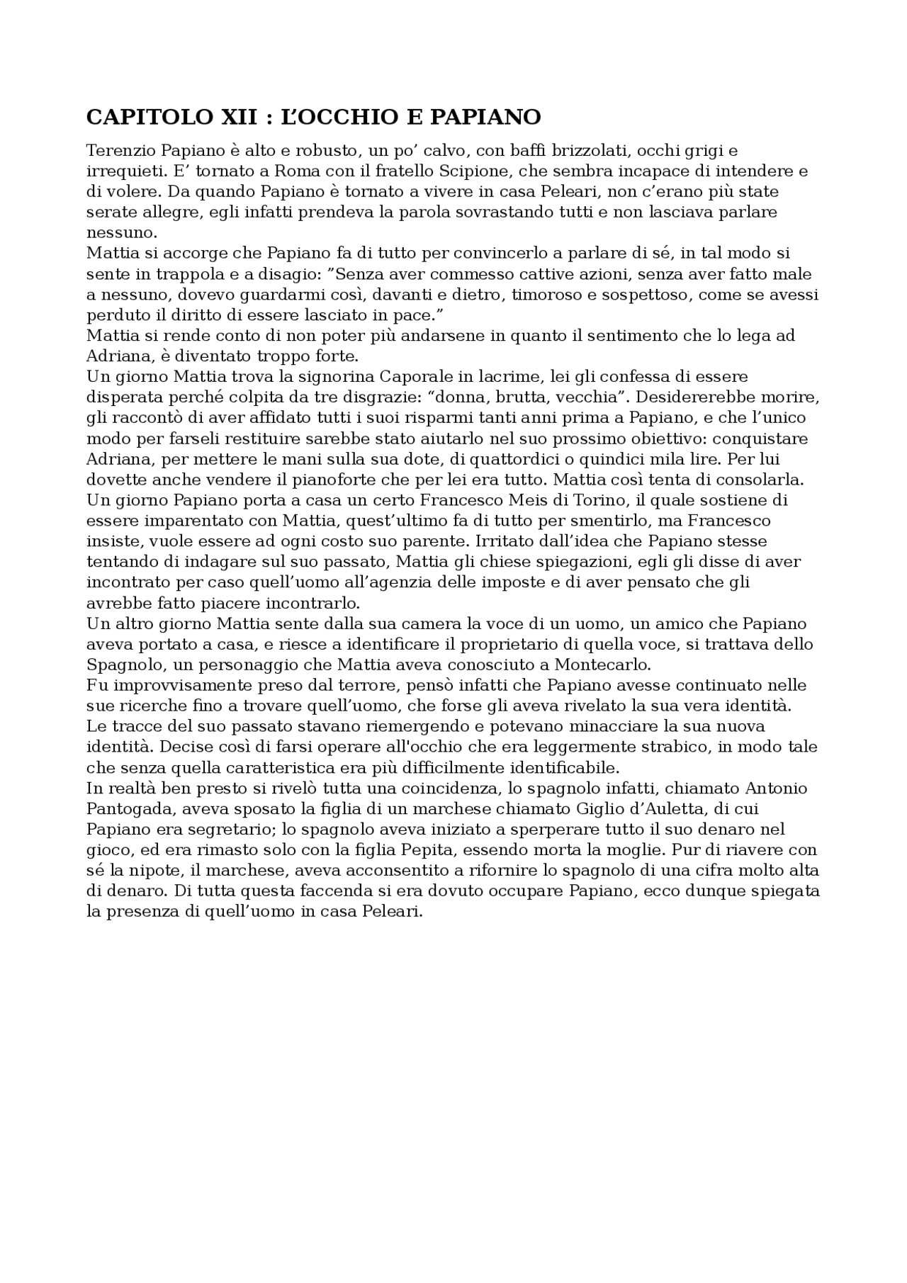 Il Fu Mattia Pascal Docsity