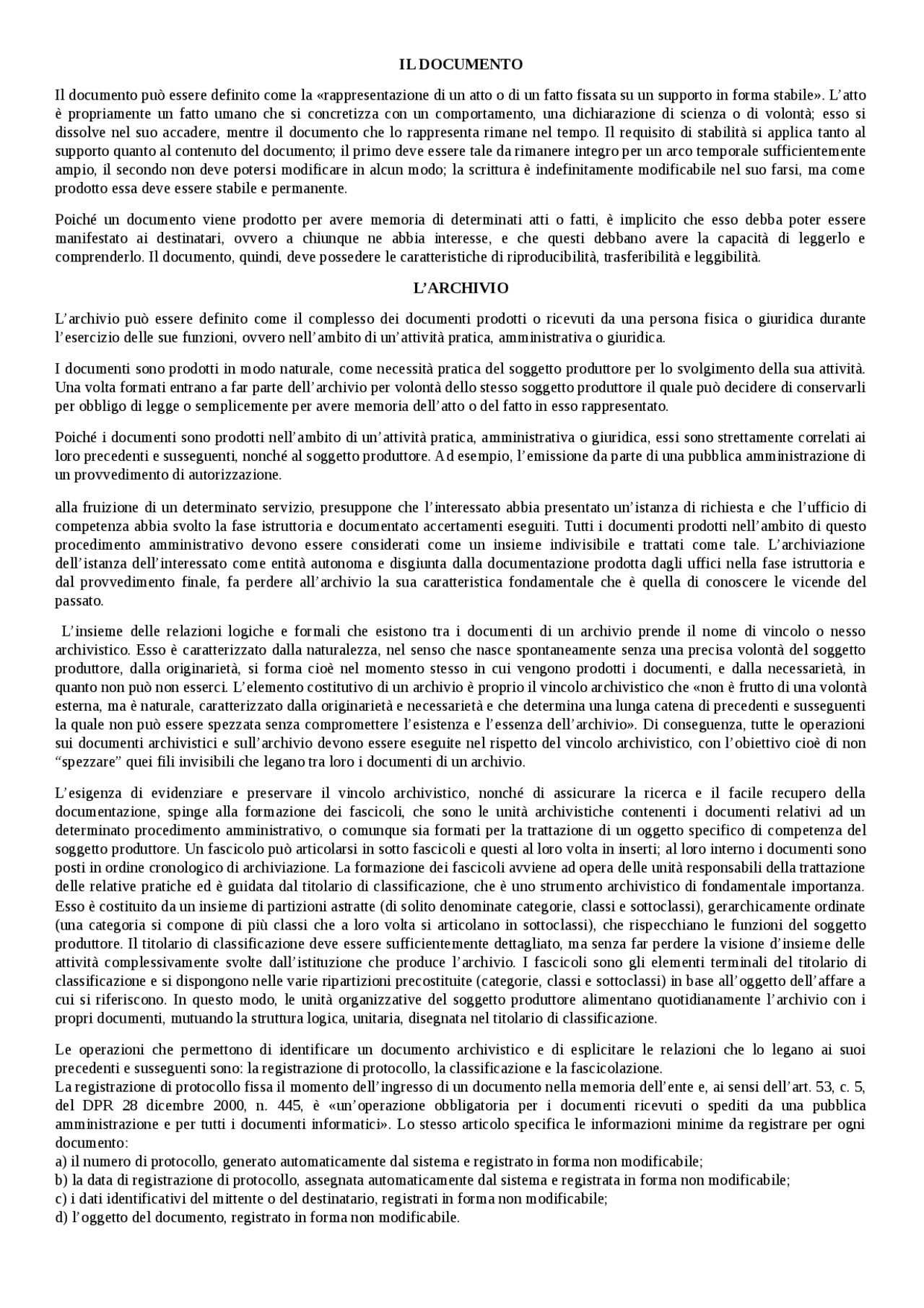 Informatica documentale e multimediale UNIMC - Docsity