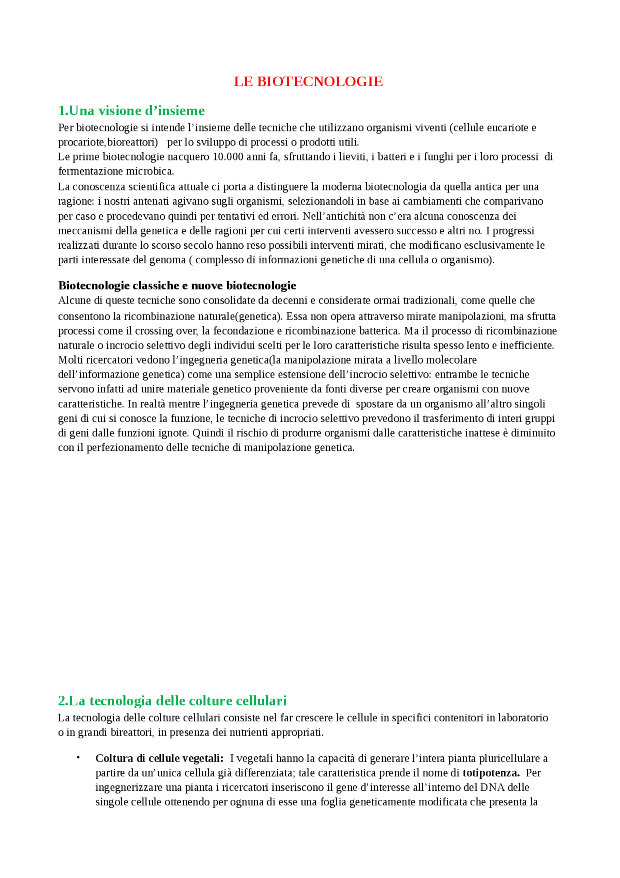 Le Biotecnologie Docsity