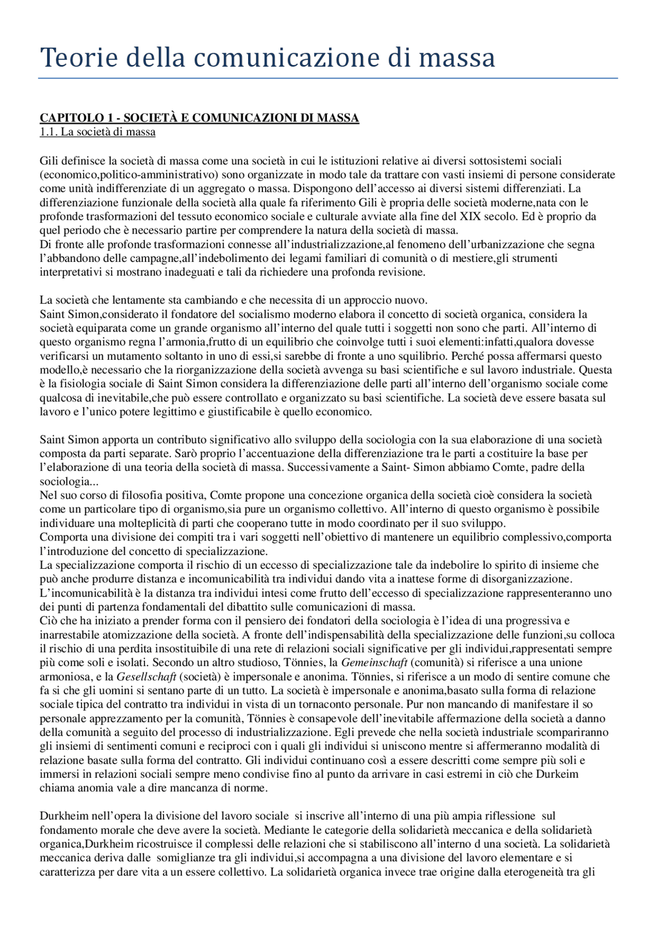 Teorie Della Comunicazione Di Massa Docsity