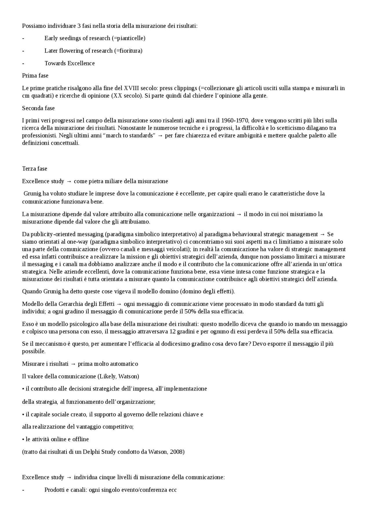 Misurazione Performance Della Com Docsity