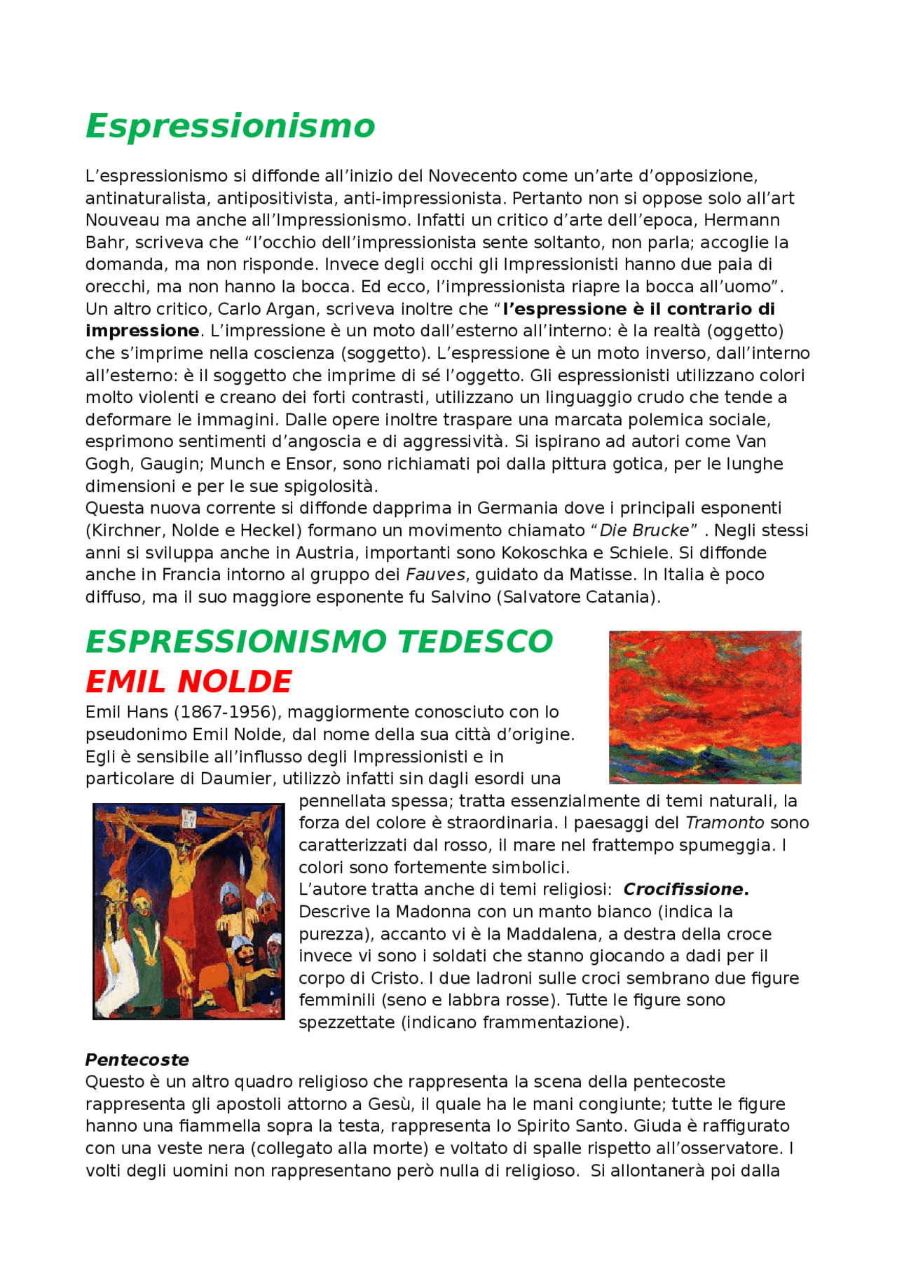 Espressionismo Docsity