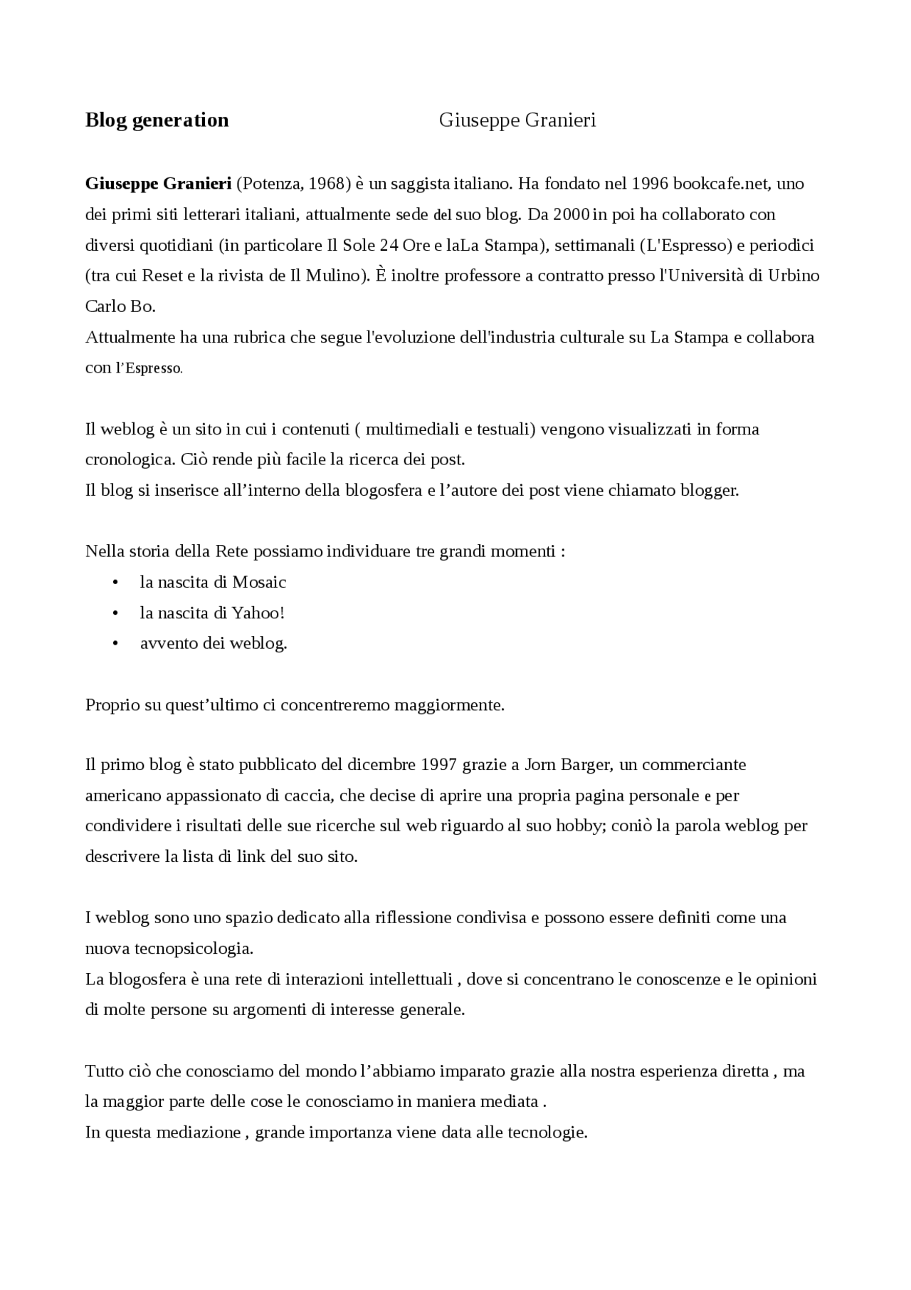 Blog Generation Docsity