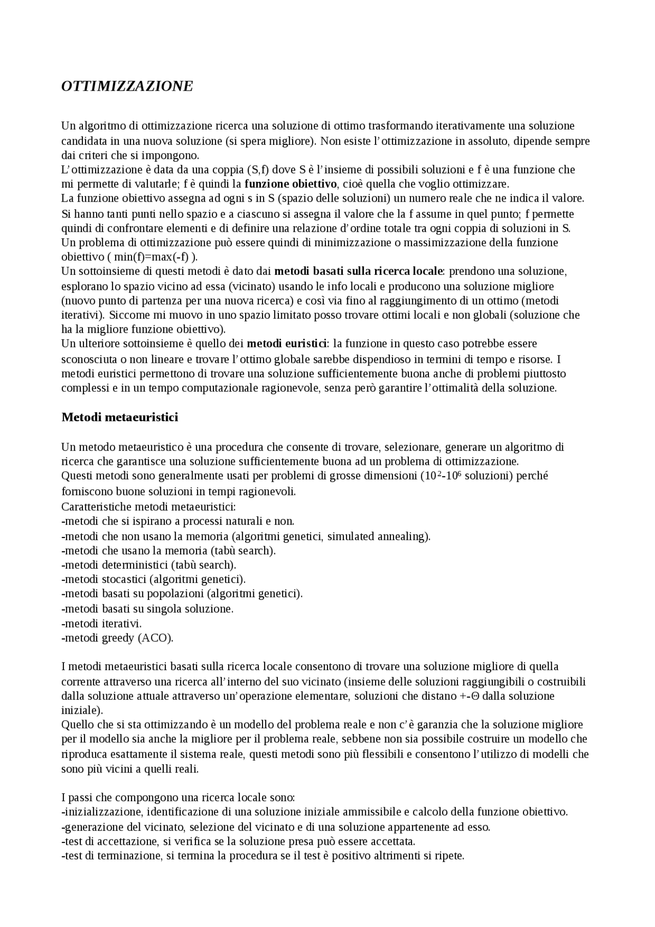 Classificazione di dati biomedici ottimizzazione - Docsity