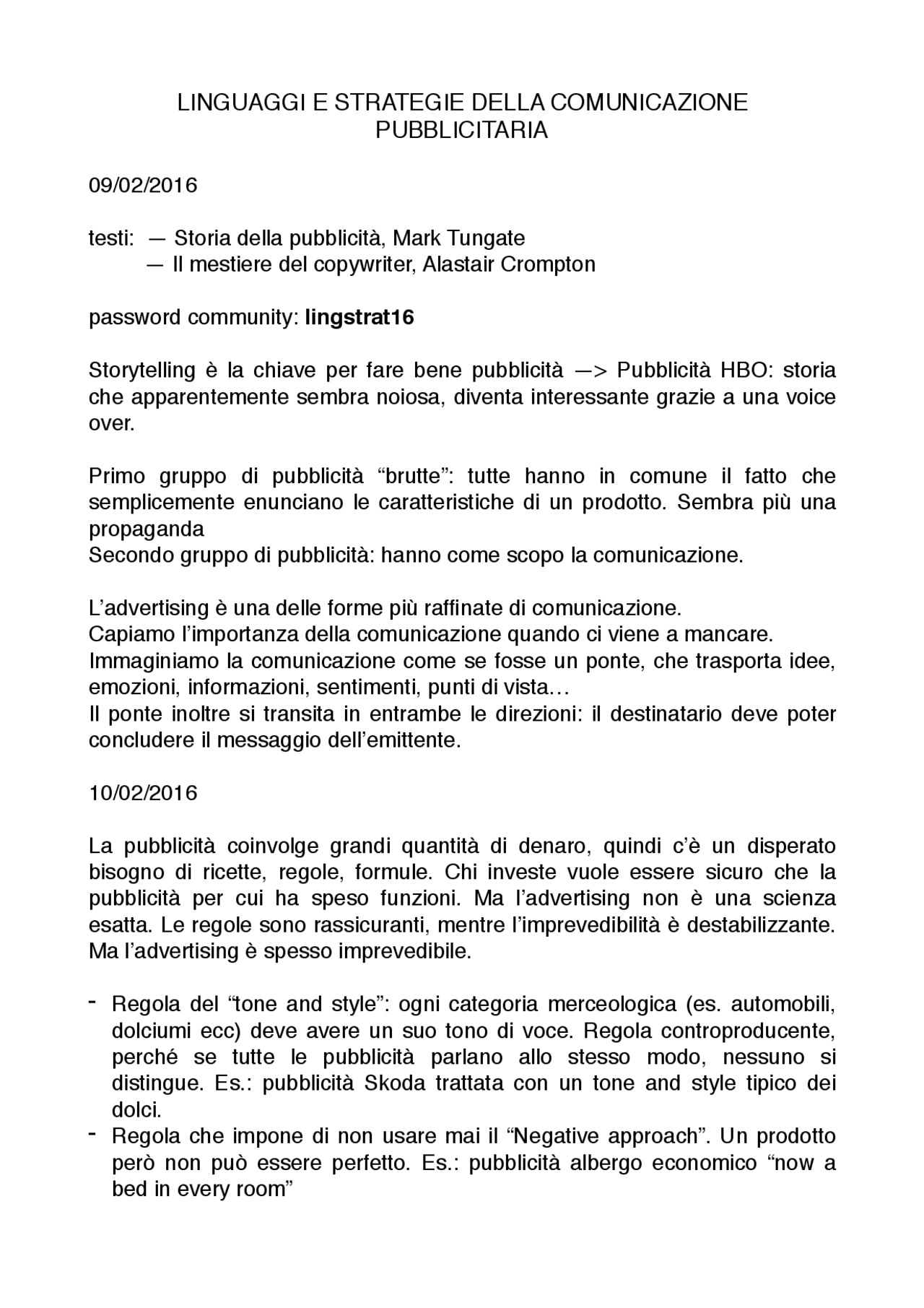 Appunti Pubblicità Docsity