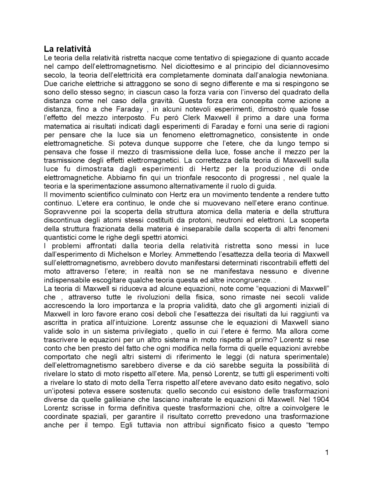 Relatività Docsity