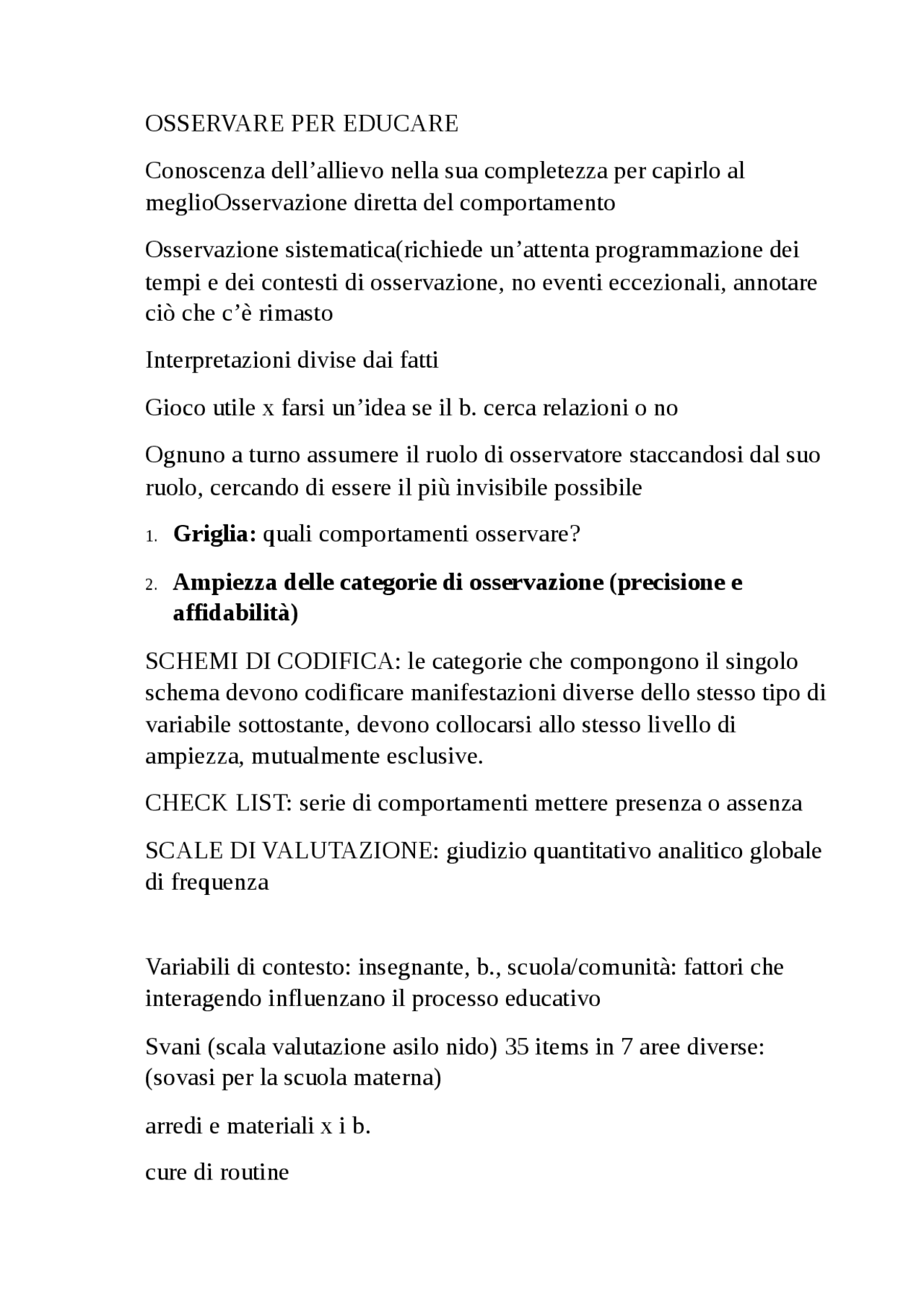 Osservare Per Educare Dodorico Cassibba Docsity