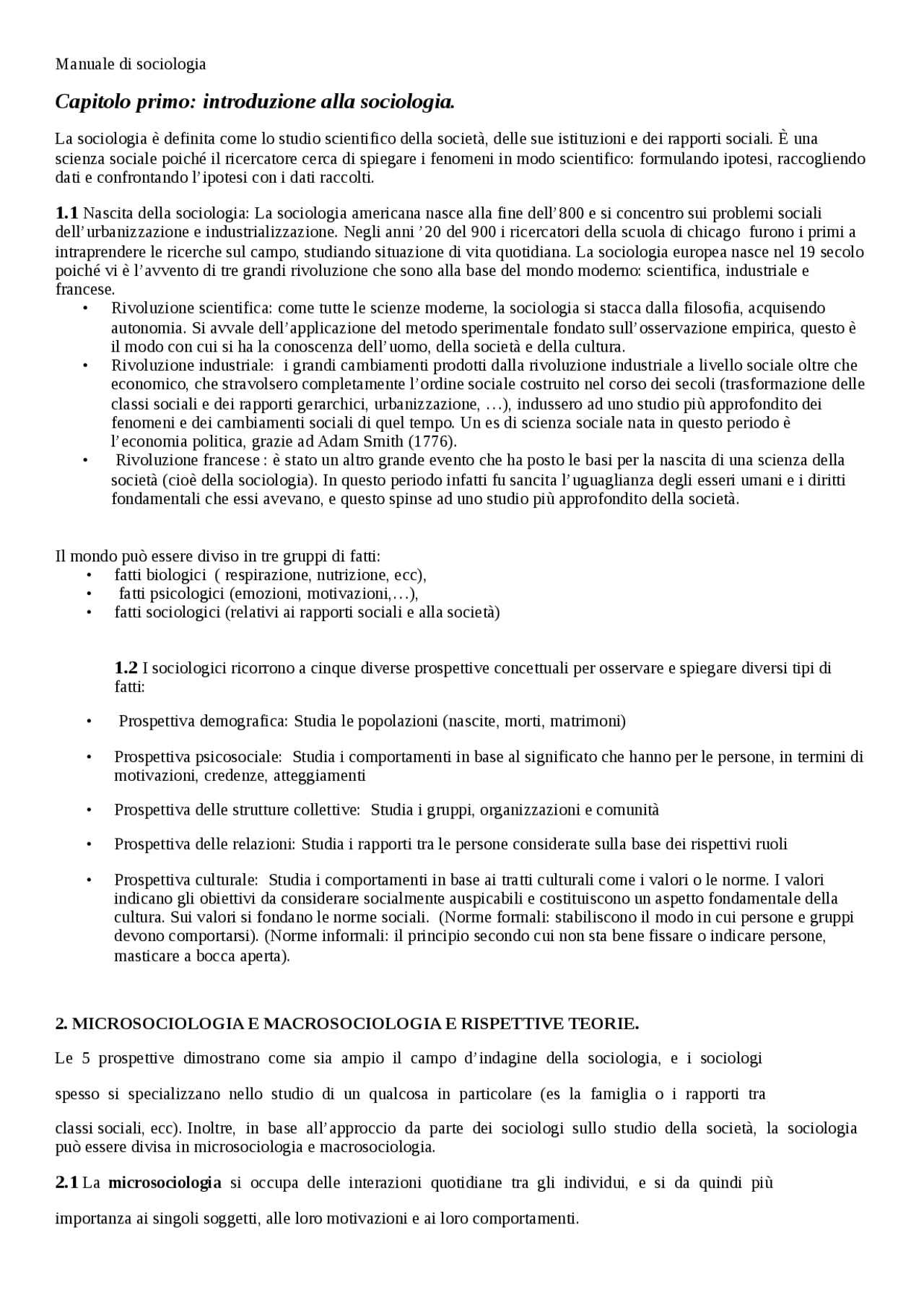 Manuale Di Sociologia Smelser Docsity