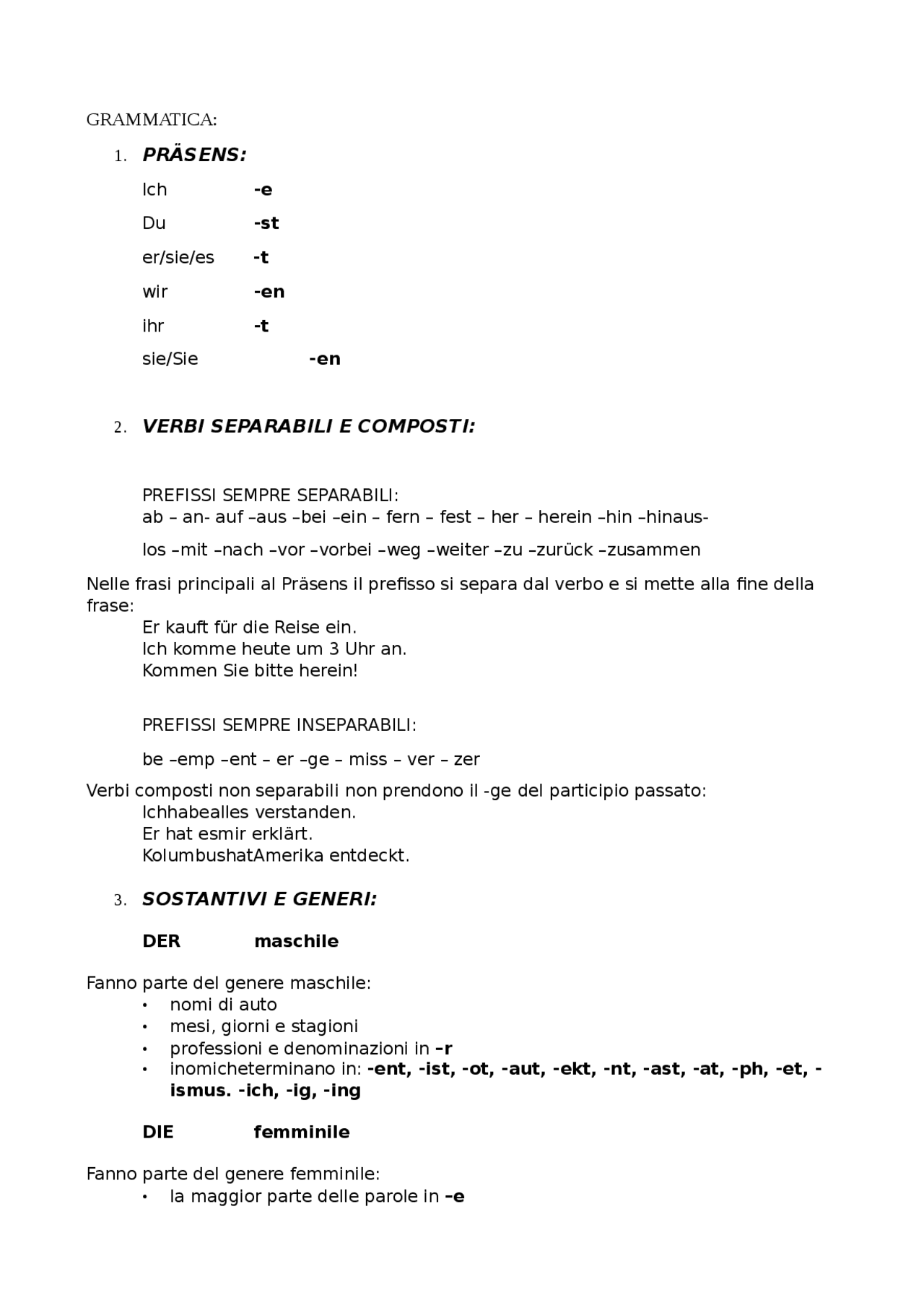 Grammatica Di Base Tedesca Docsity