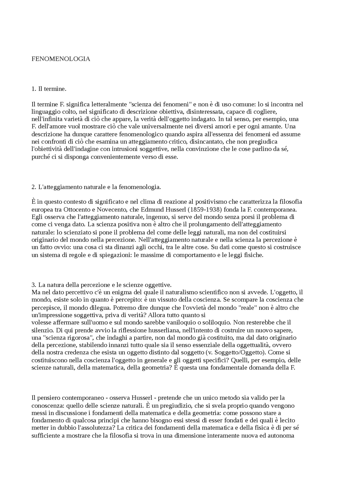 Husserl Docsity