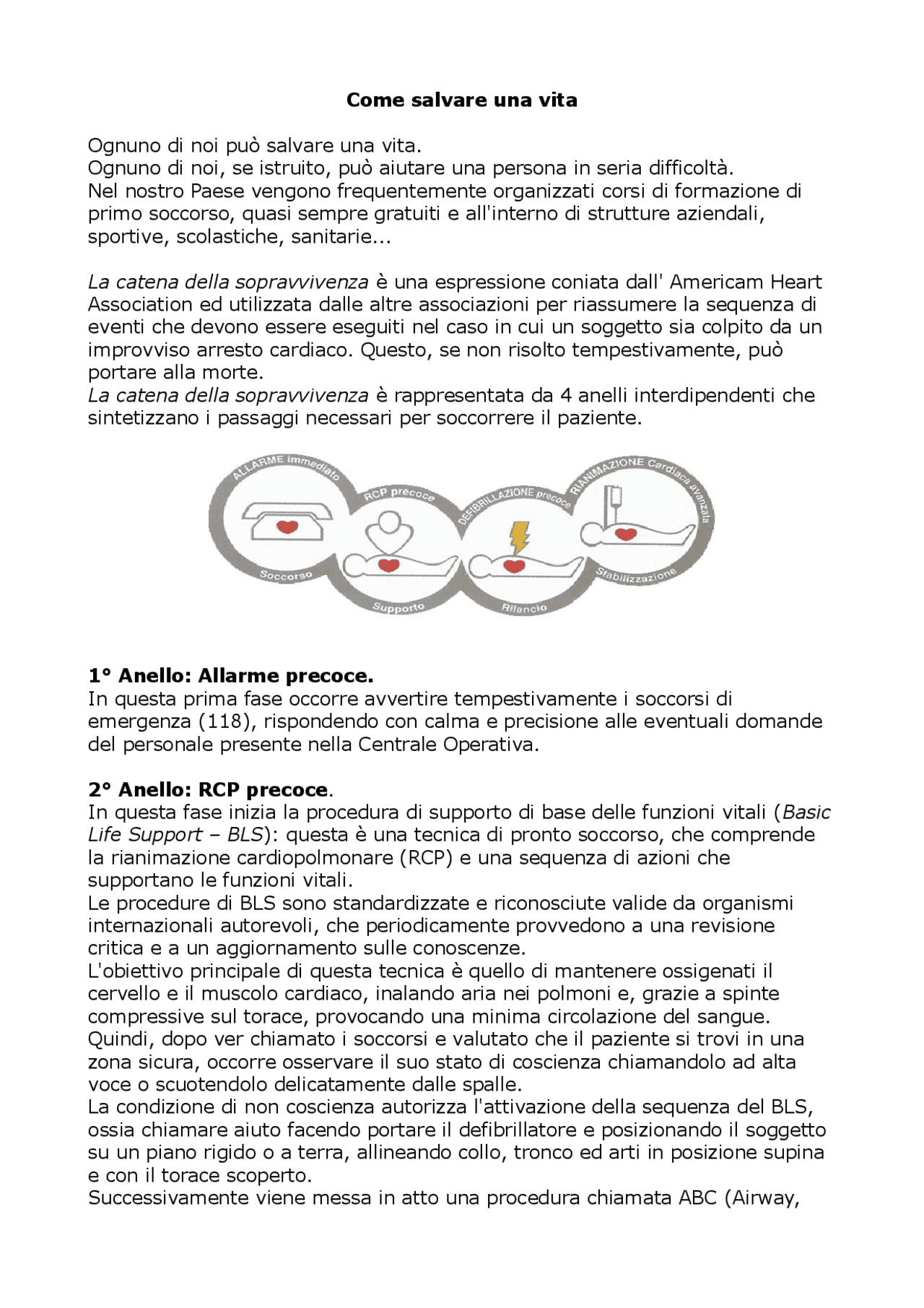 Bls Basic Life Support Docsity