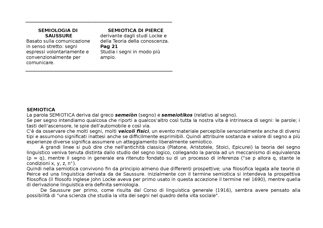 Manuale Semiotica Stefano Gensini Dispense Di Semiotica Docsity