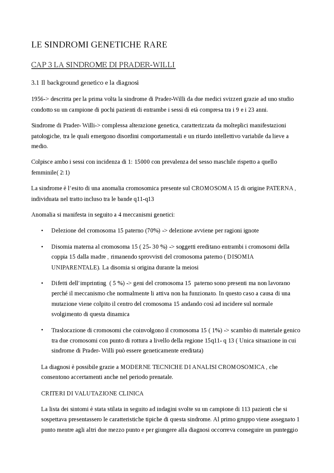 Le Sindromi Genetiche Rare Docsity