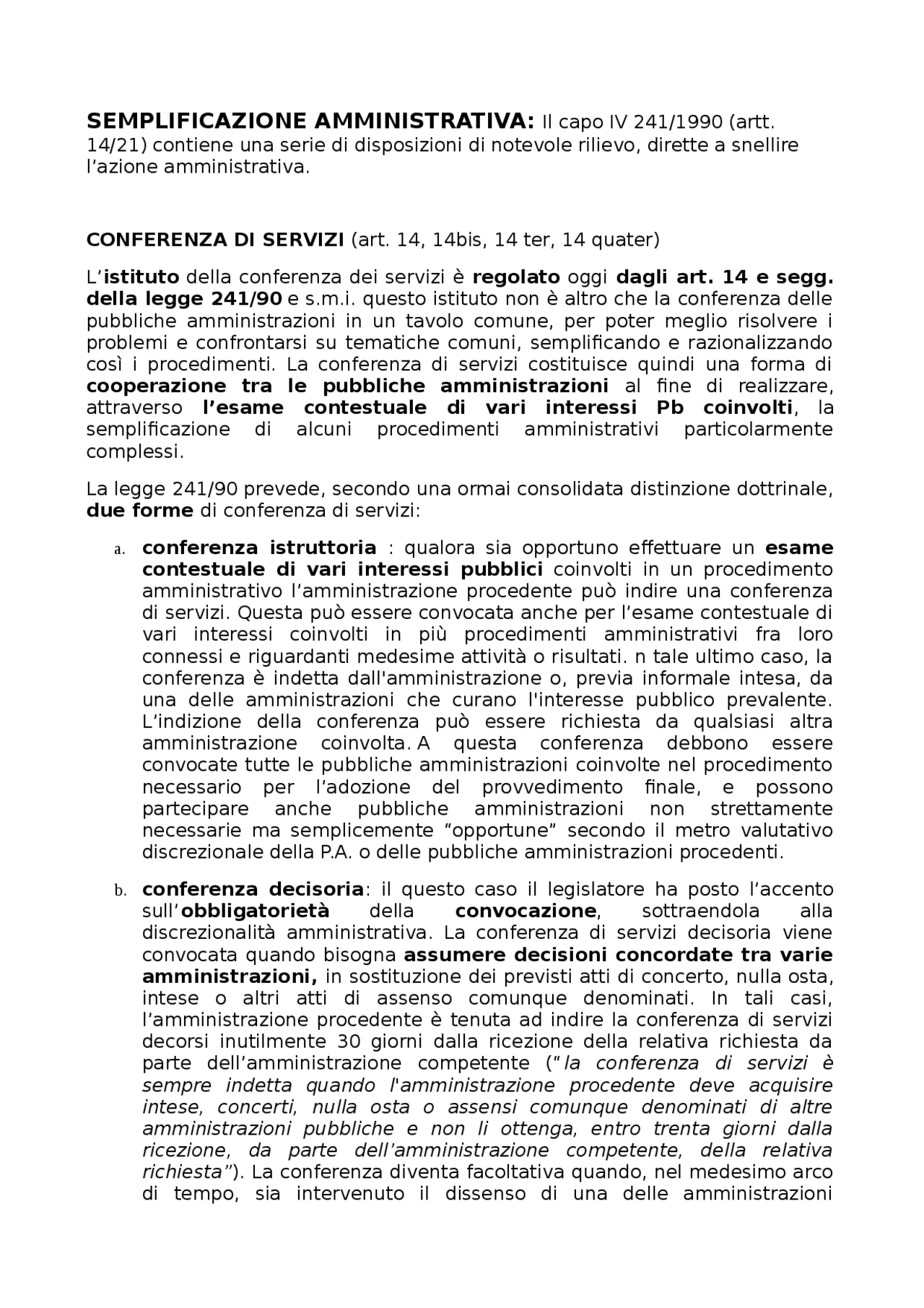Semplificazione amministrativa - Docsity