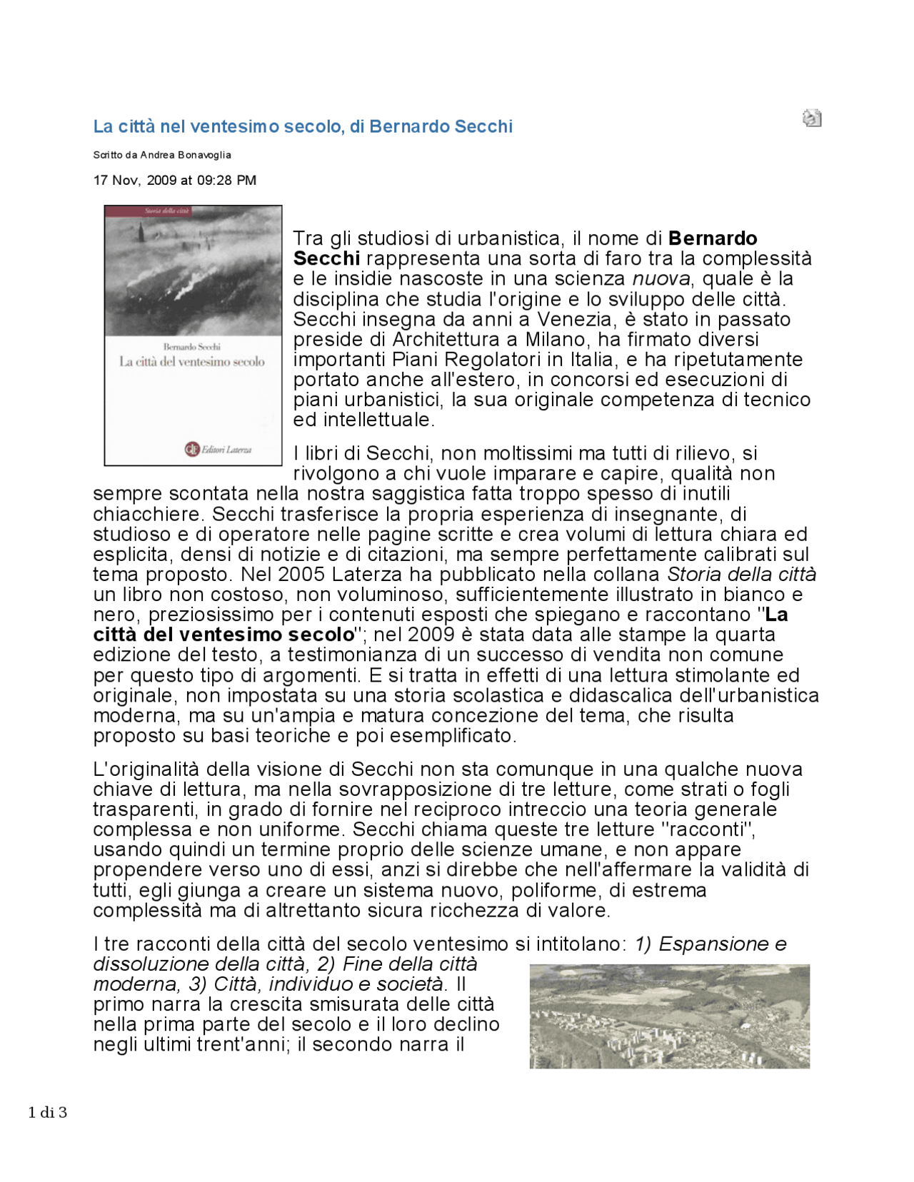064 La Citta Nel Ventesimo Secolo Di Bernardo Secchi Docsity