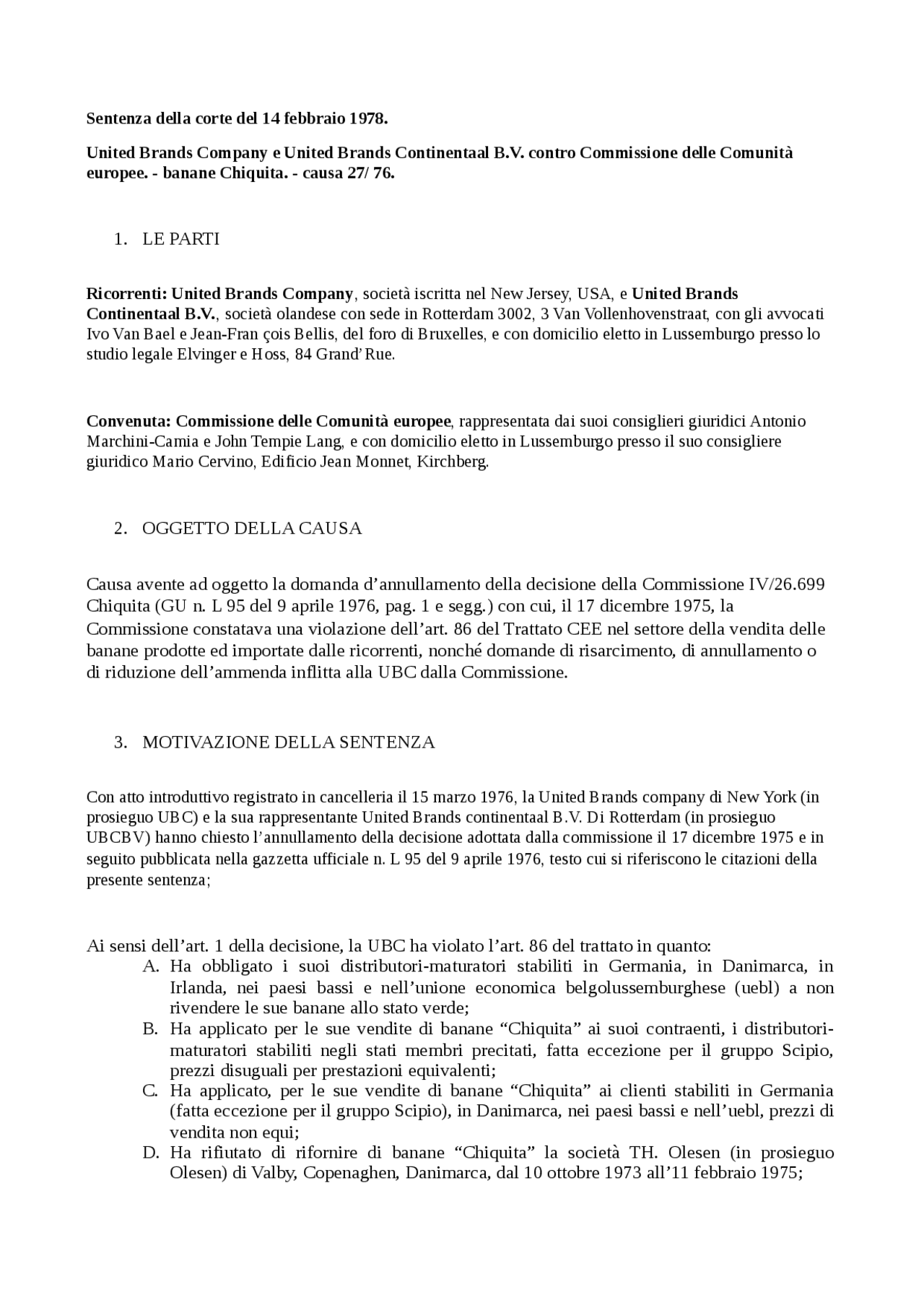 Sentenza Ubc Docsity