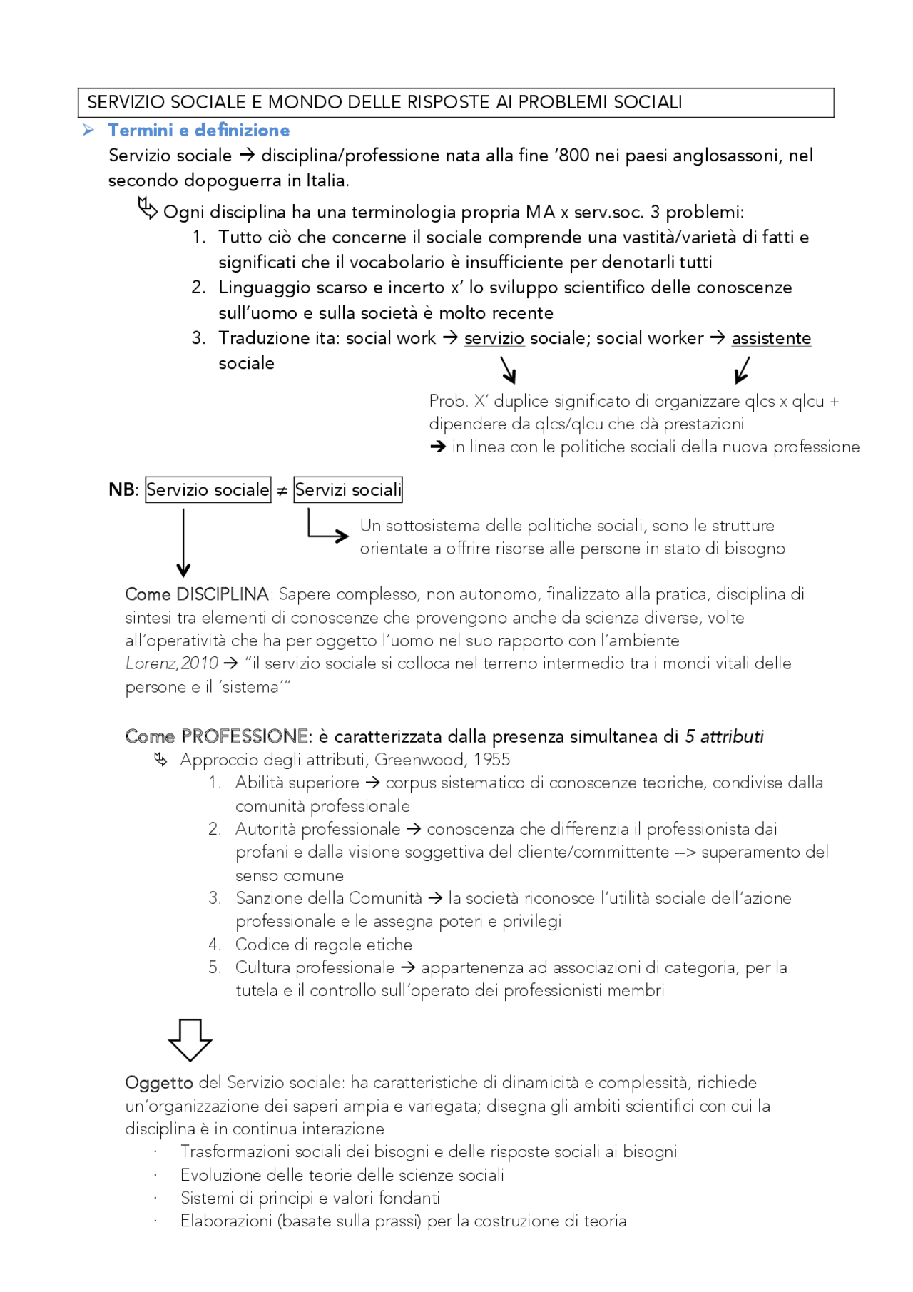 Il Servizio Sociale Eneve Cap 1 Docsity