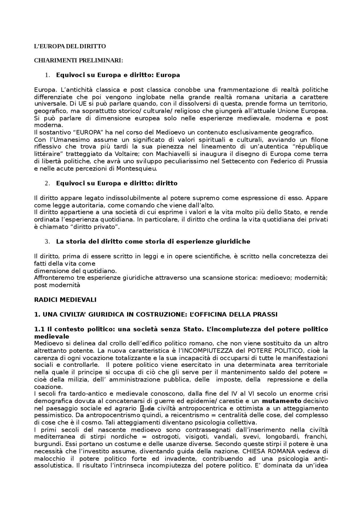 Europa Del Diritto Docsity