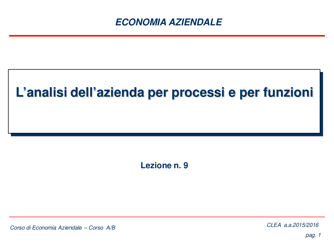 Slide Analisi Per Processi E Funzioni Docsity