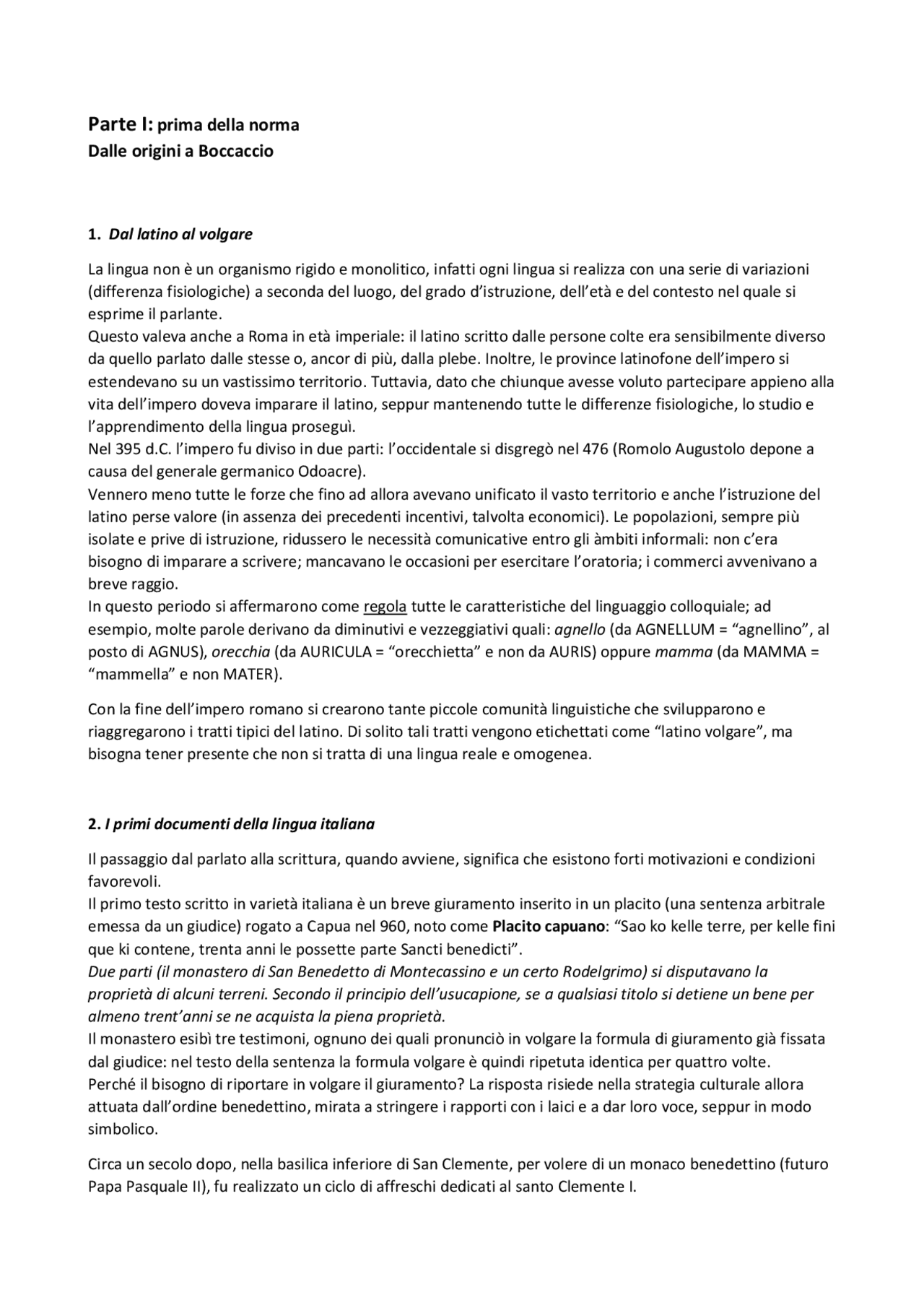 Riassunto Di Storia Dellitaliano Di Roberta Cella Docsity