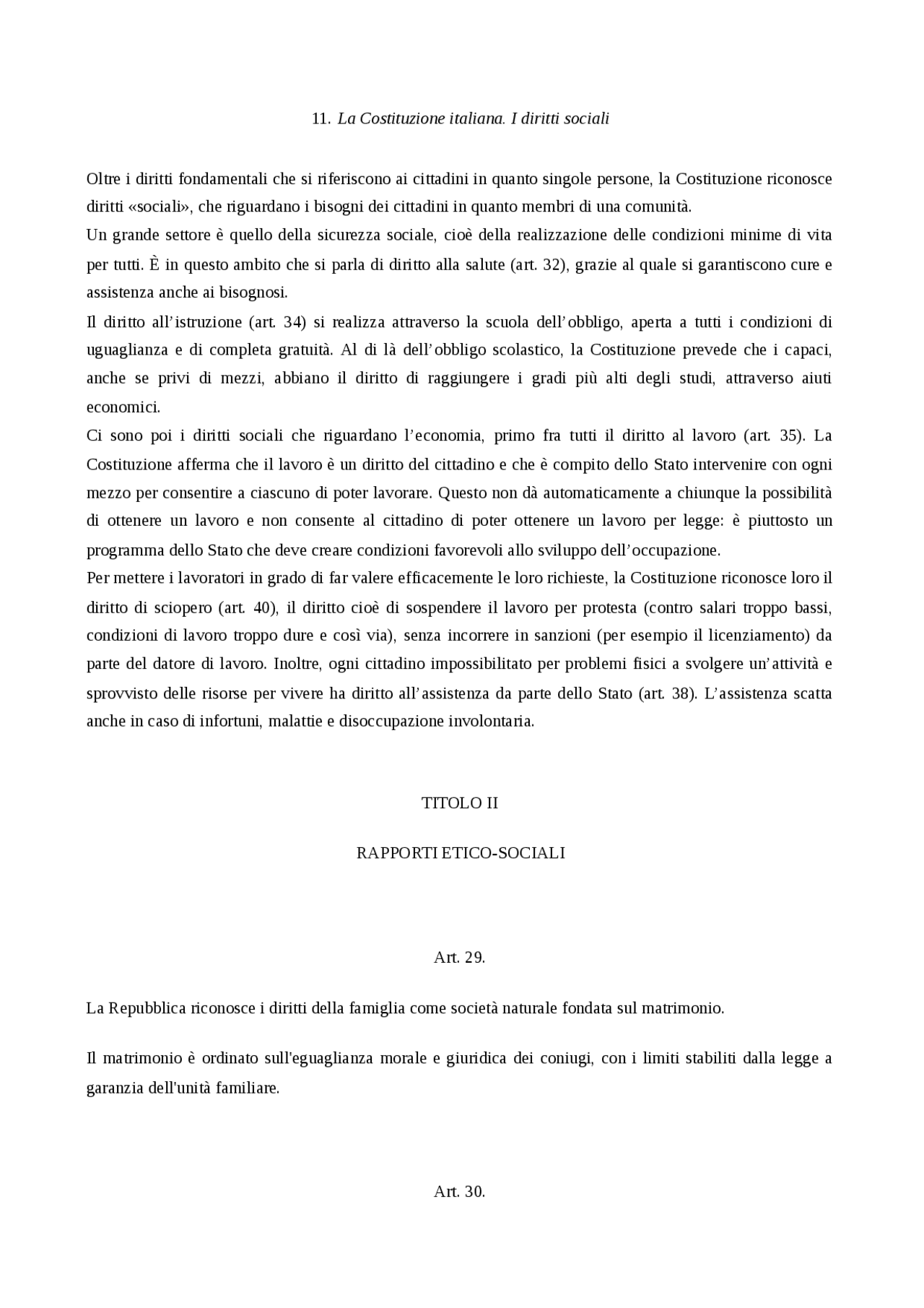 I Diritti Sociali Docsity