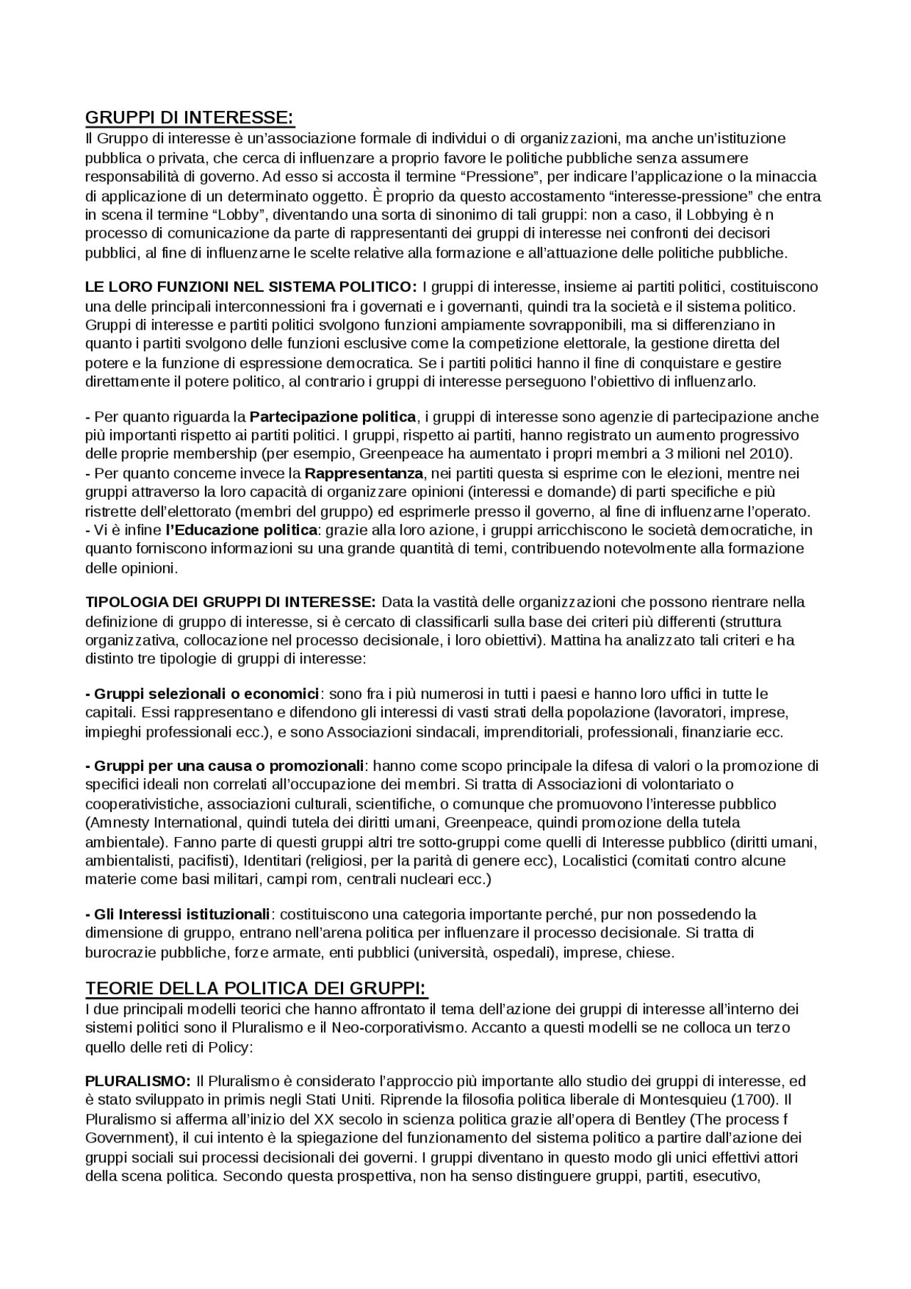 8 Gruppi Di Interesse Docsity
