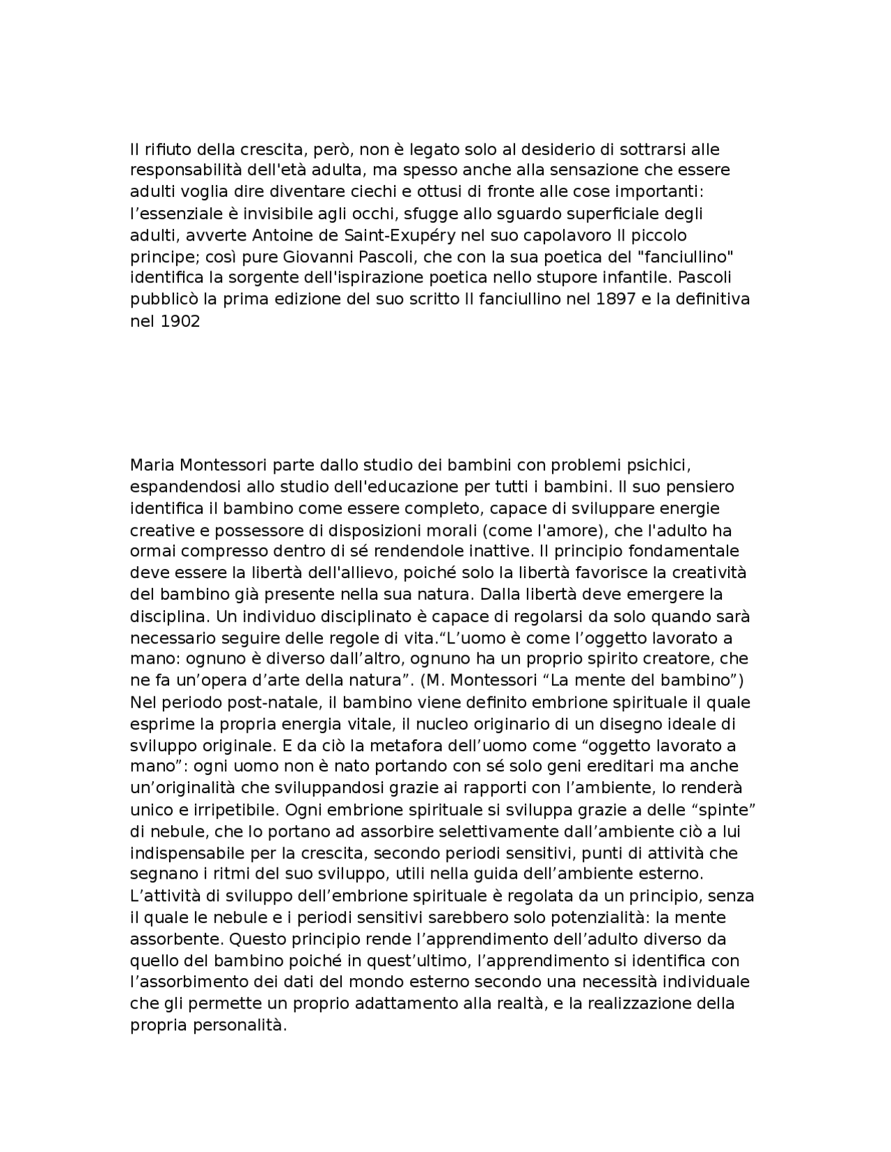 Montessori Appunti Di Pedagogia Docsity
