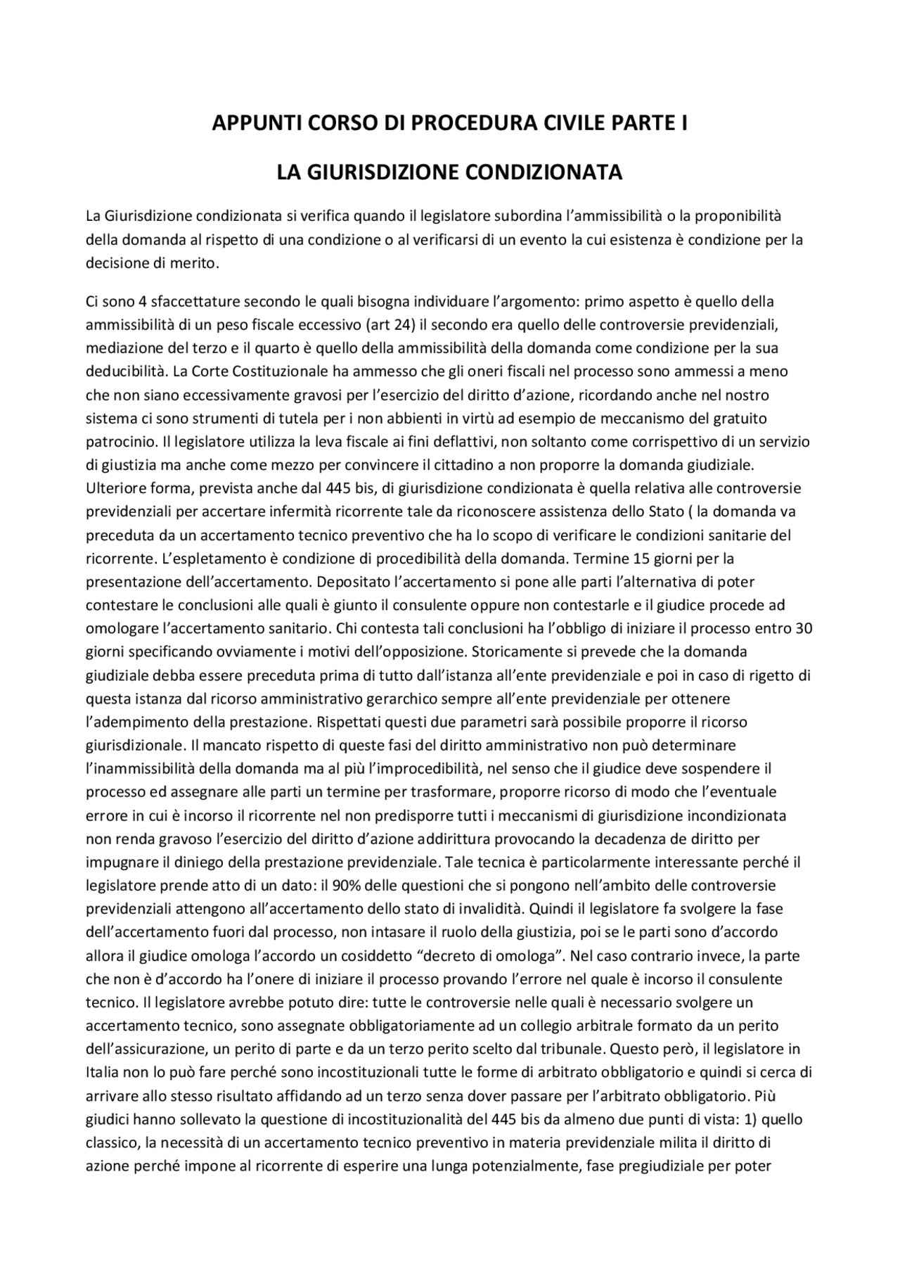 Appunti Corso Di Procedura Civile Parte I Appunti Di Diritto