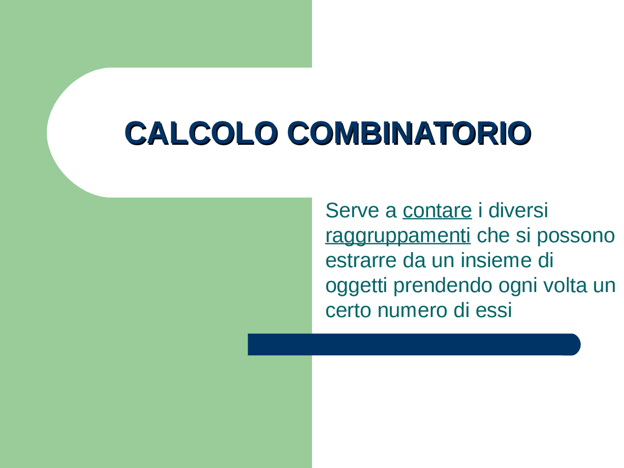 Calcolo combinatorio - Docsity