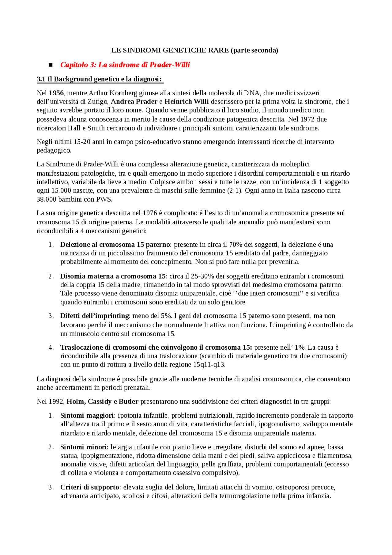 Le Sindromi Genetiche Rare Percorsi Educativi Docsity