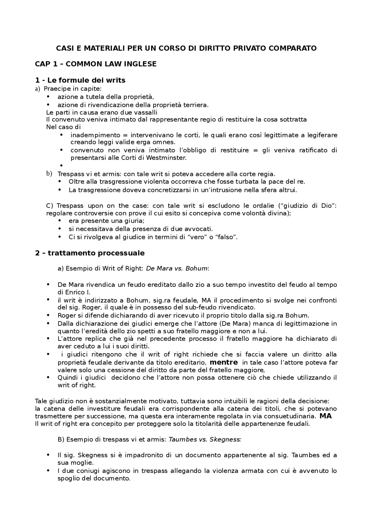 Casi E Materiali Per Un Corso Di Diritto Privato Comparato Schemi