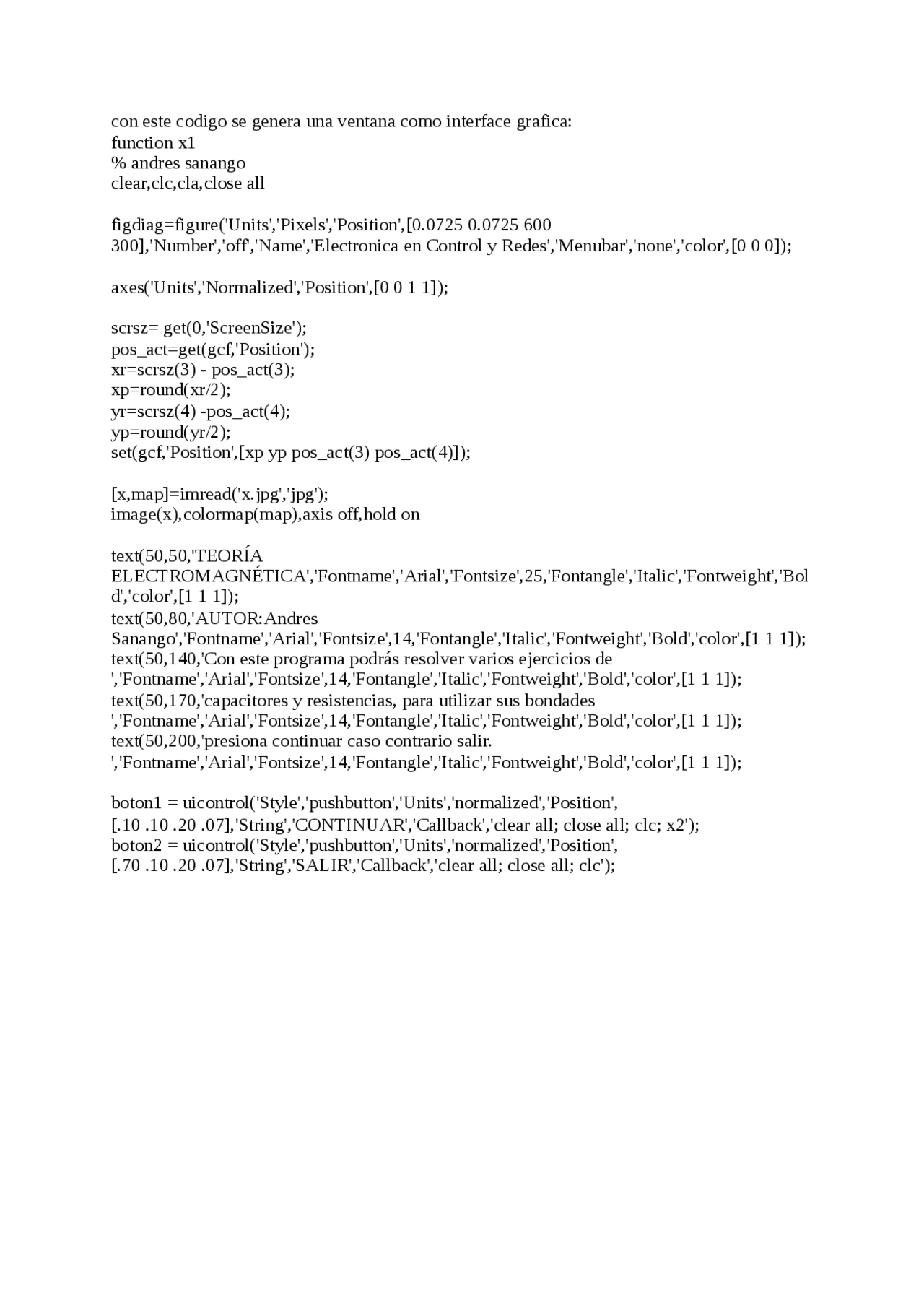 Ventana interface grafica en matlab - Docsity