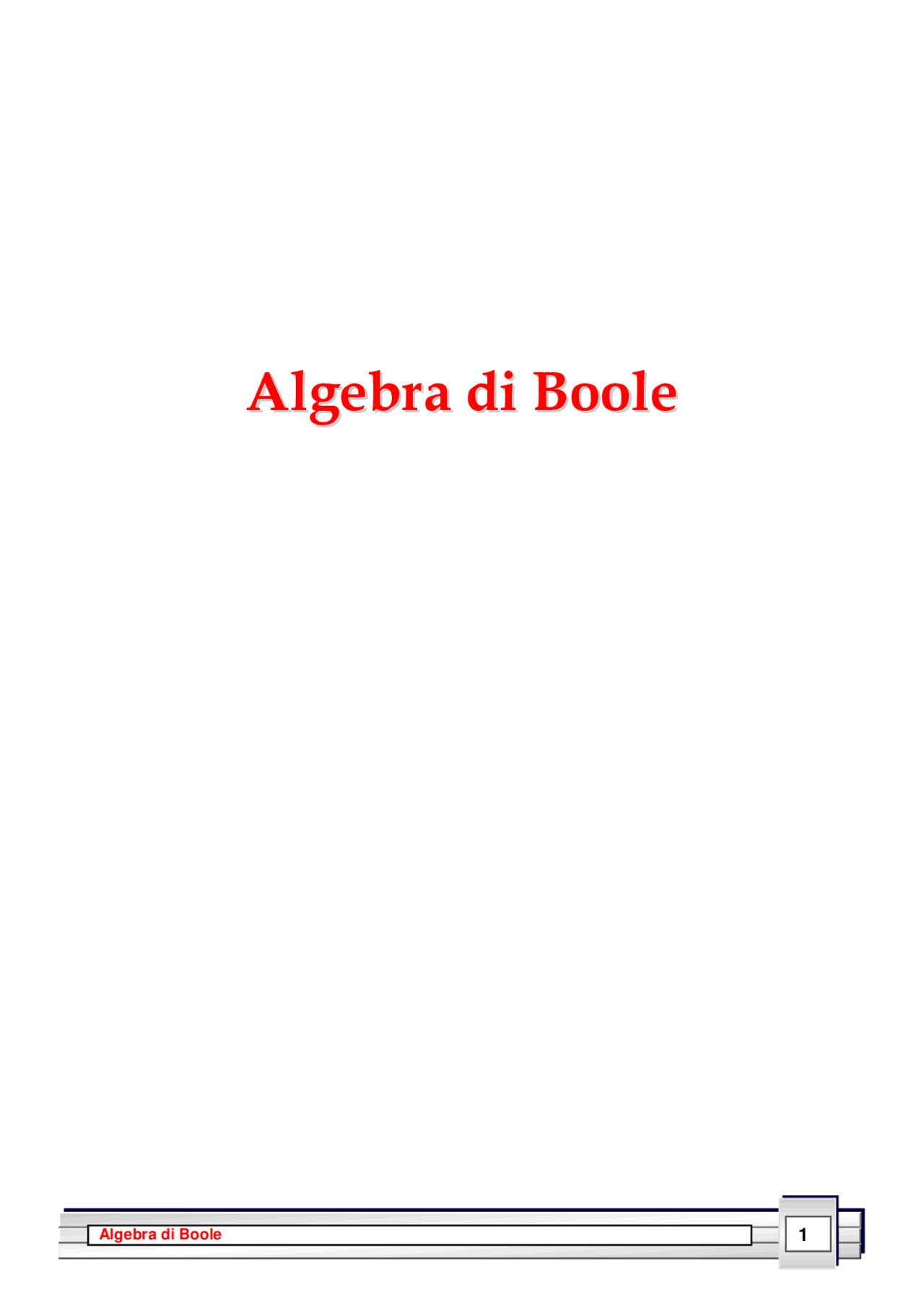 Algebra di Boole - Docsity