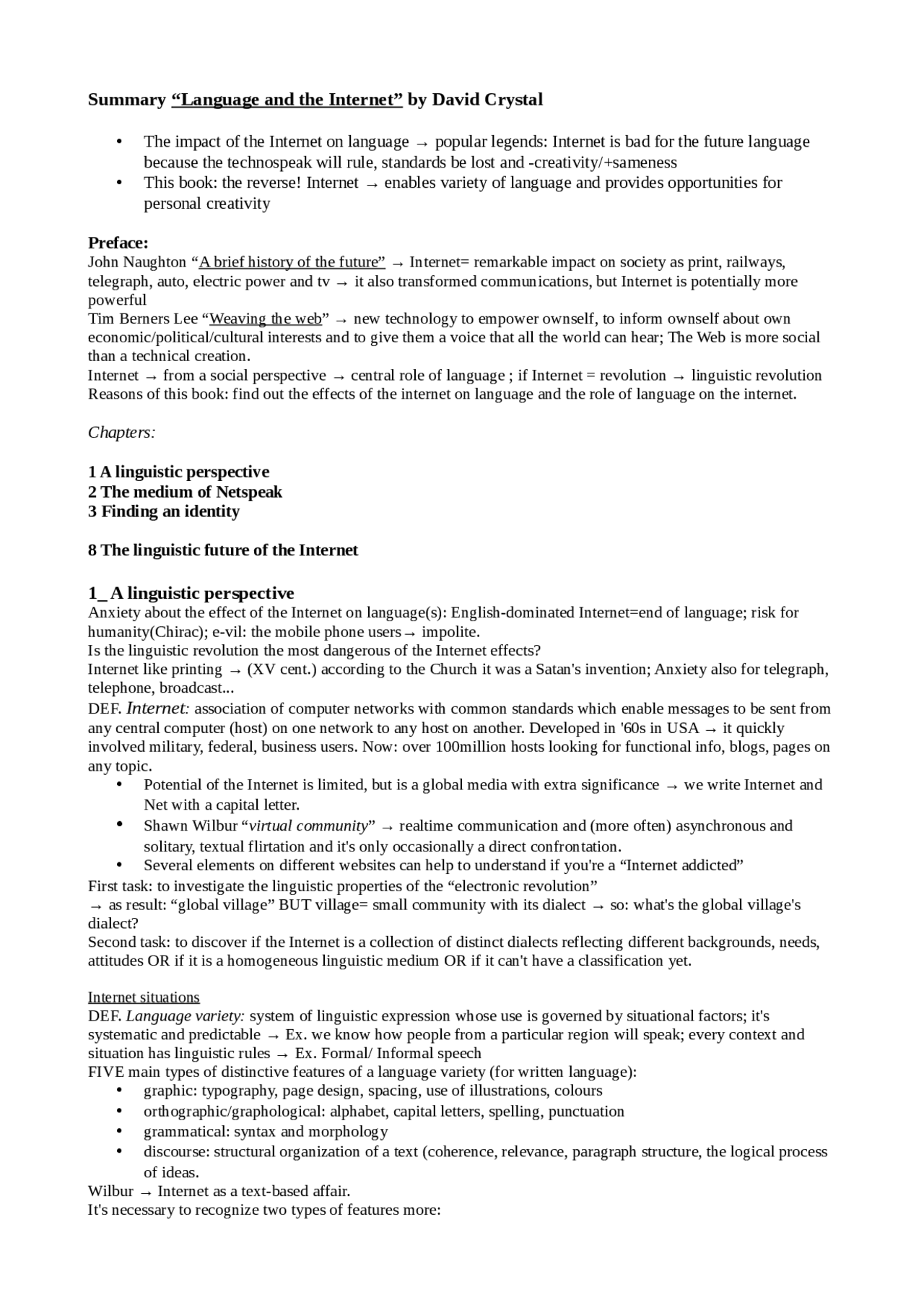 Language And The Internet Docsity