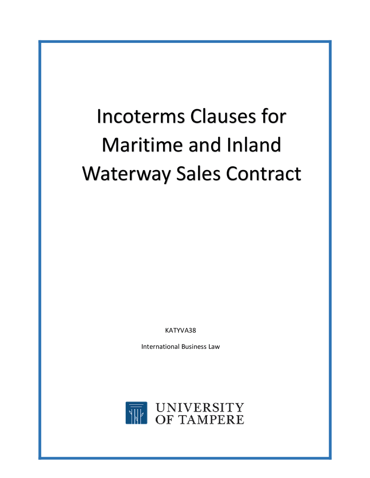 Incoterms clauses for maritime and inland waterway sales contracts ...