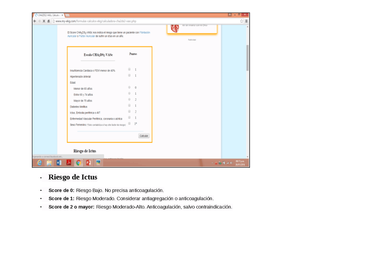 Escalas chadsvac y hasbled - Docsity