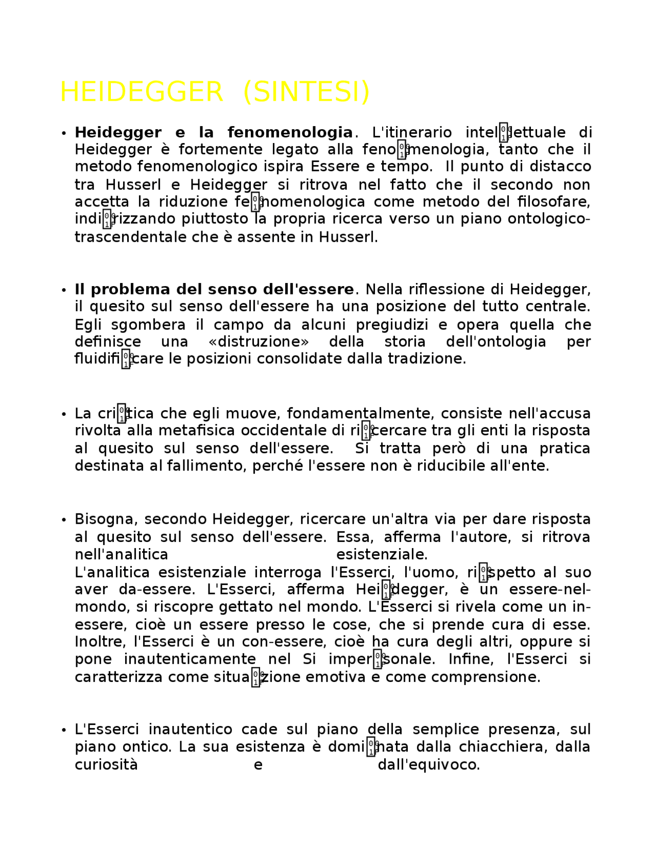 Heideggersintesi Docsity