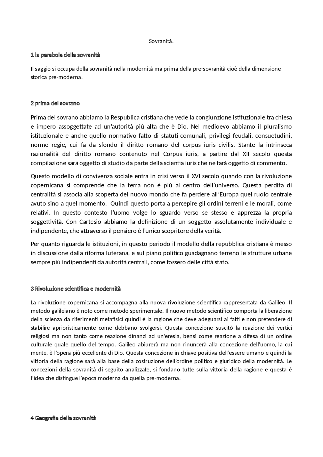 Sovranità Luoghi Della Filosofia Del Diritto Docsity
