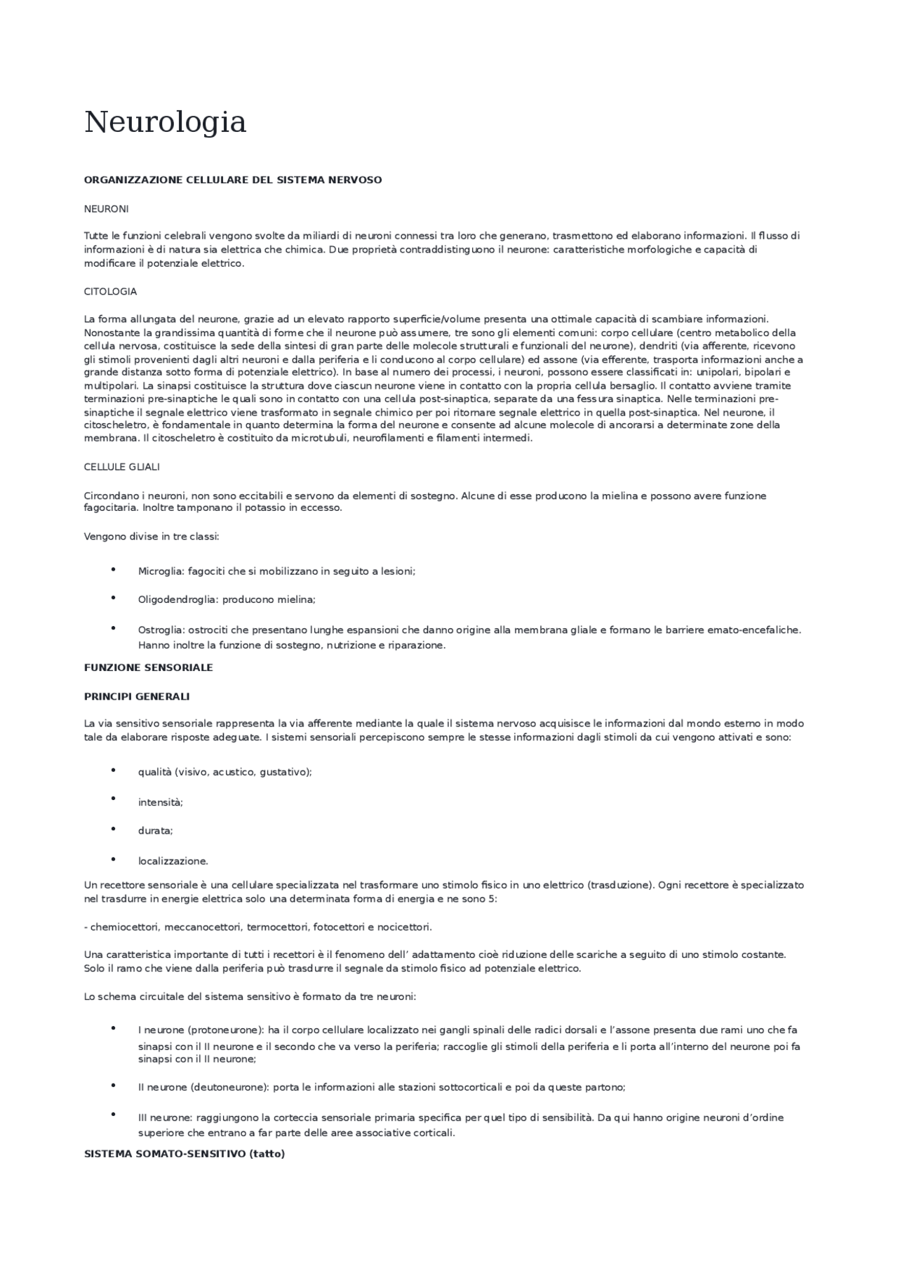 Neurologia Apuntes De Neurología Docsity