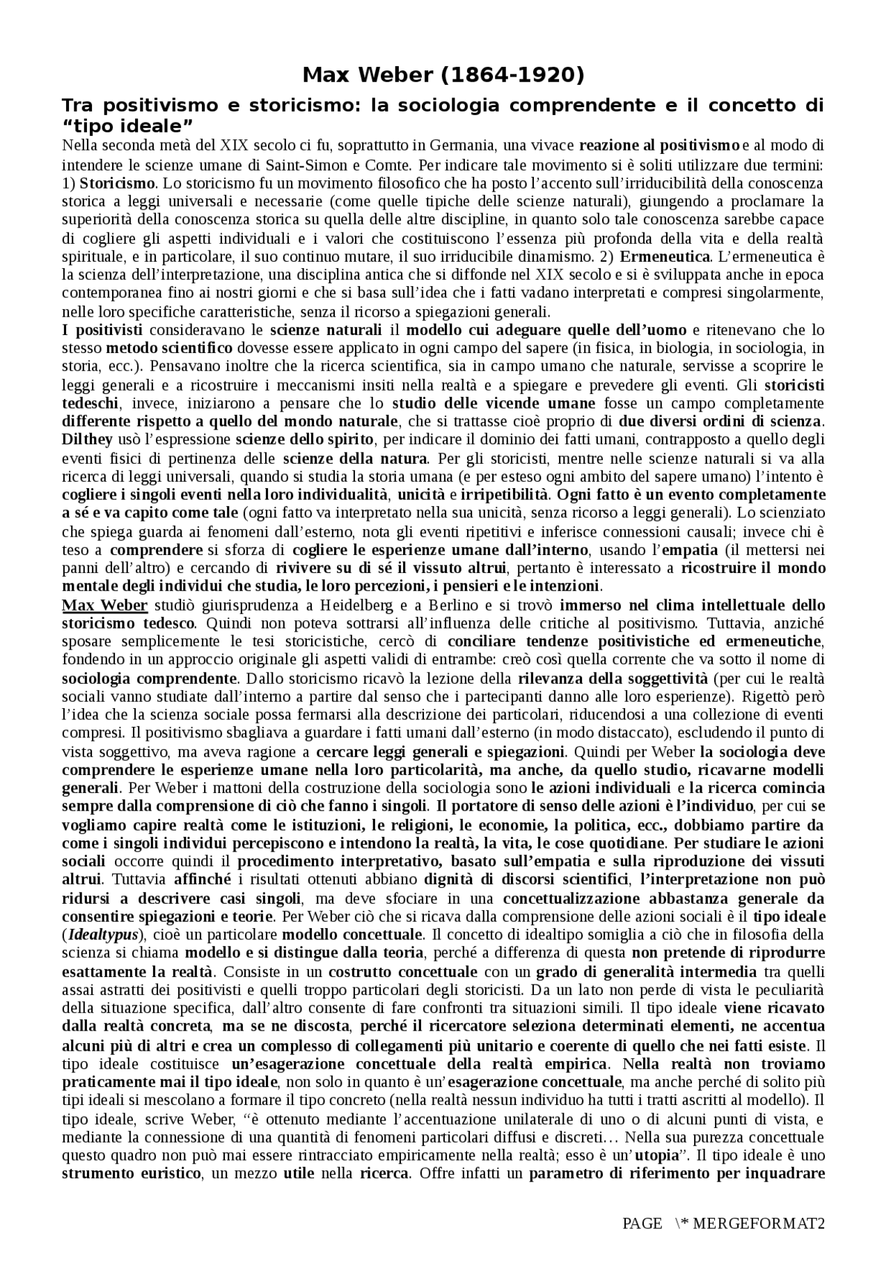 Max Weber Docsity